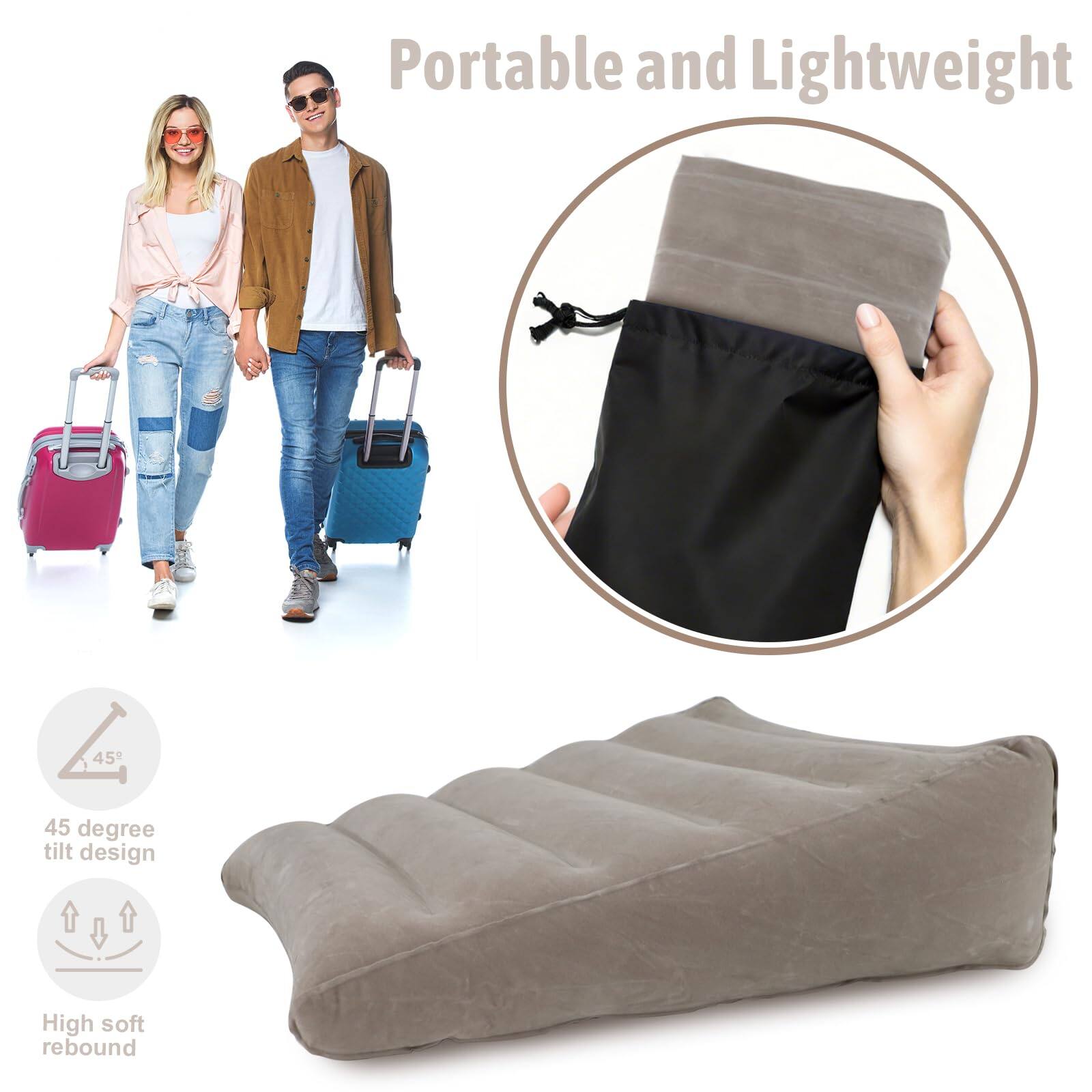 Fabibe Inflatable Wedge Pillow Portable Travel Pillows For Sleeping ...