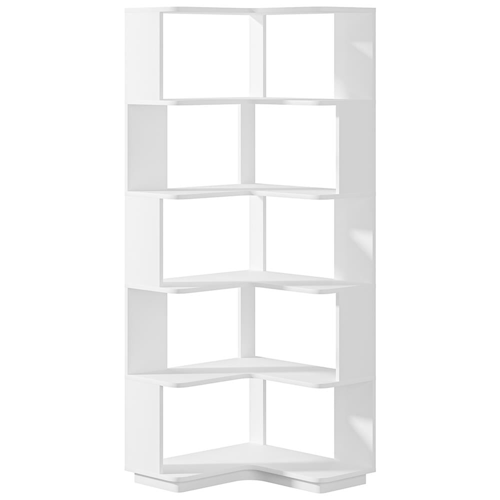 Kadyn Bookshelf, Storage Shelf, Bookcase,6 Tier Corner Bookshelf, 64.96 ...