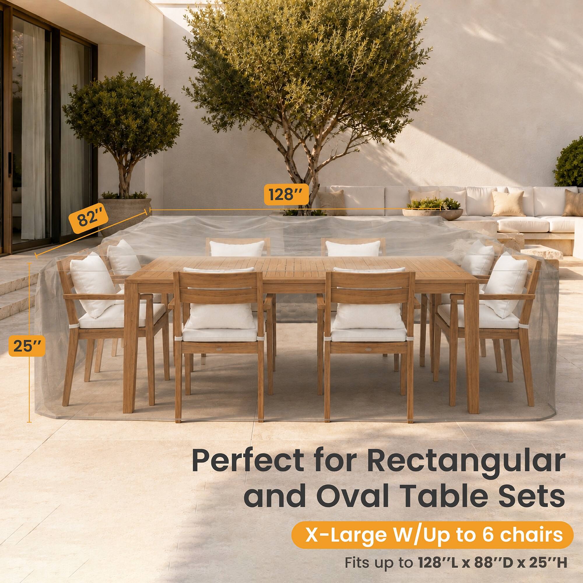 KHOMO GEAR Heavy Duty Outdoor Dining Set Cover, Waterproof Patio ...