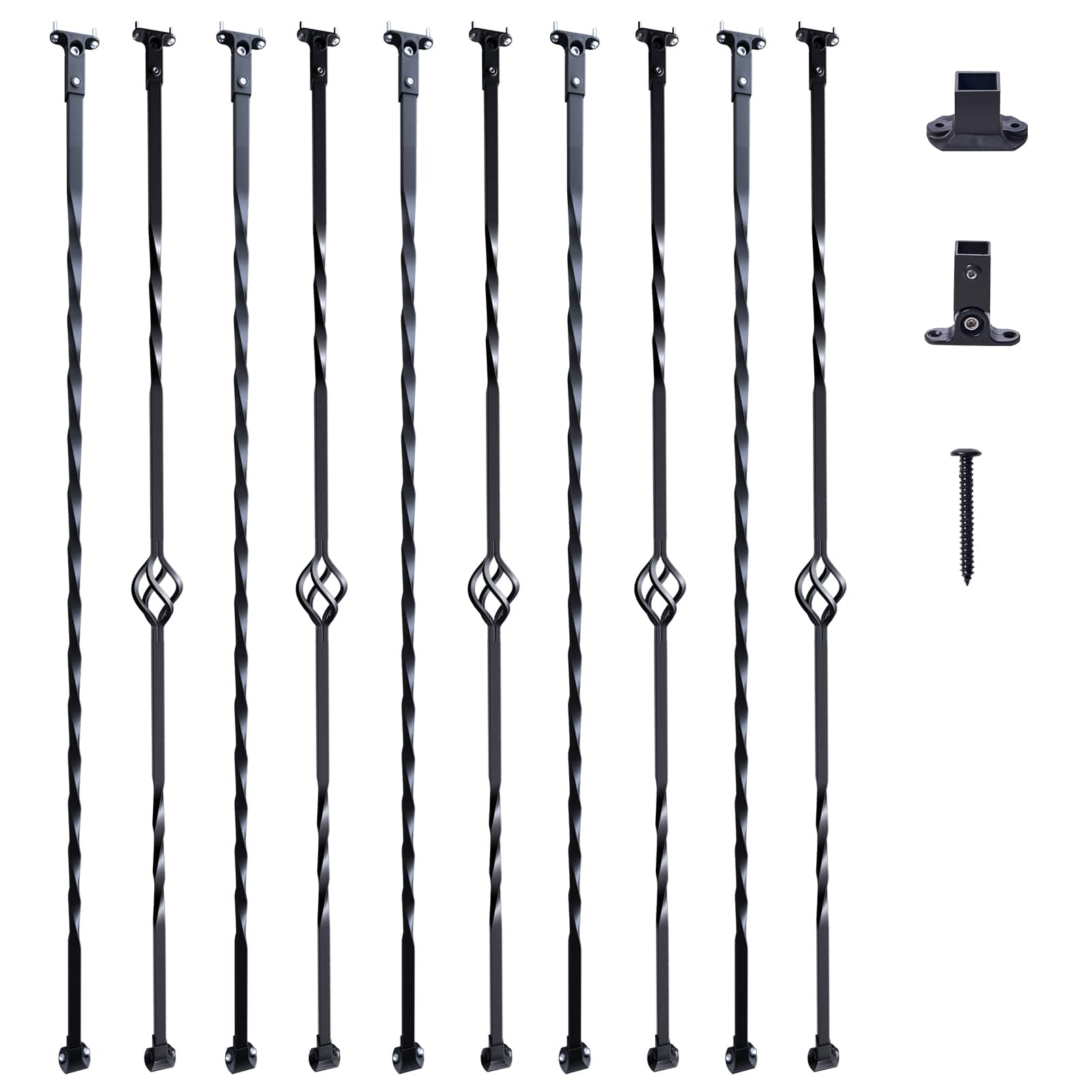 Vevor Staircase Metal Balusters, 44'' x 1/2" Galvanized Steel ...
