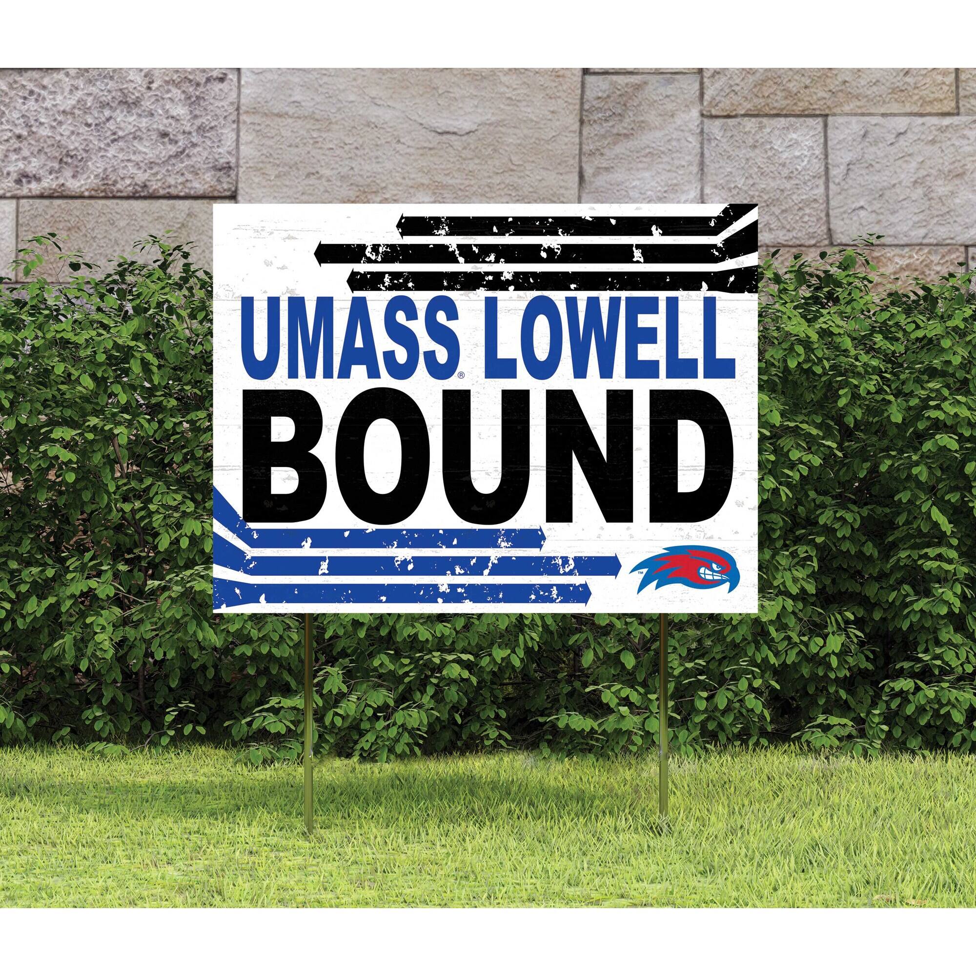 Jardine UMass Lowell River Hawks 18" x 24" Team Yard Sign White ...