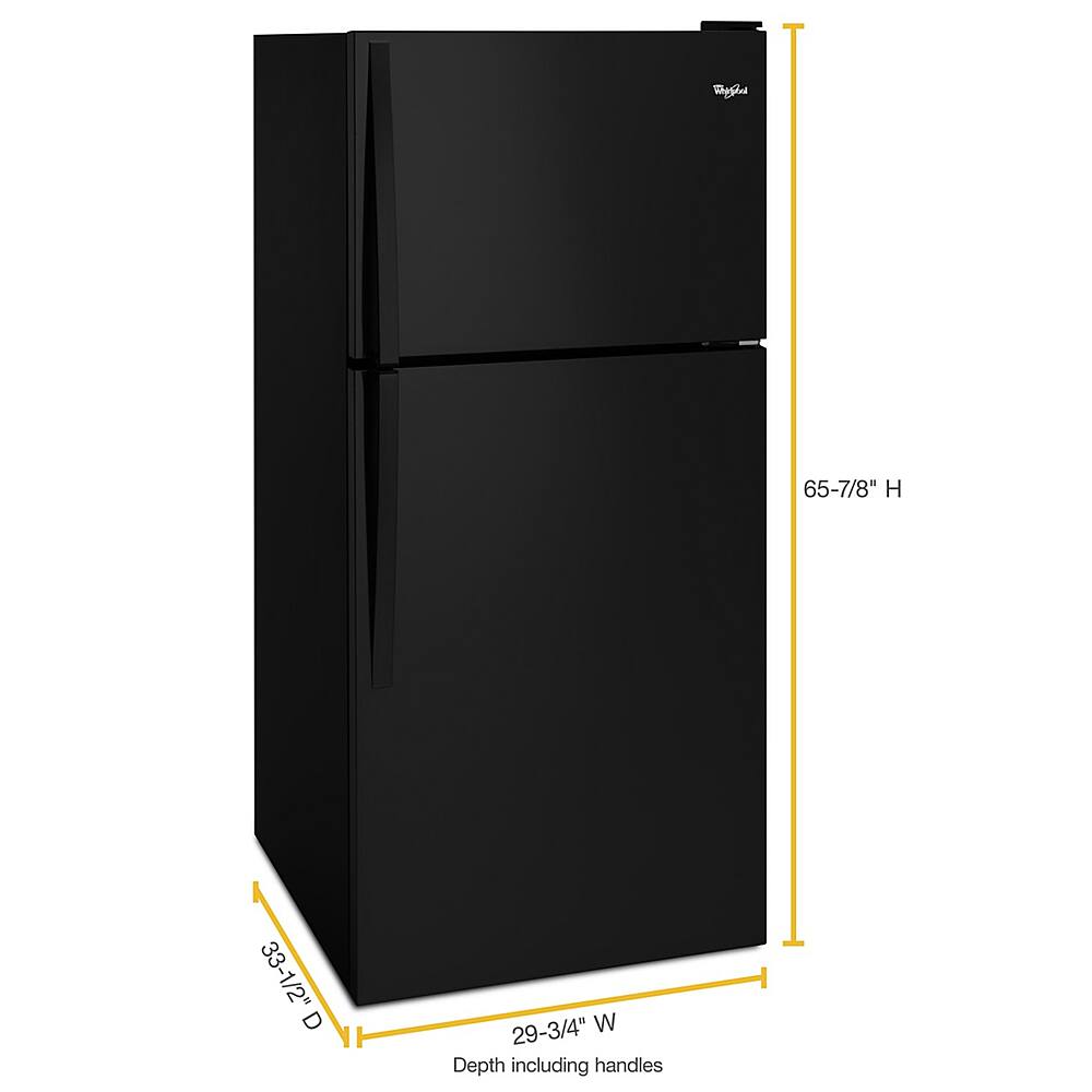 Whirlpool 18.2 Cu. Ft. Top Freezer Refrigerator Black WRT318FZDB - Best Buy
