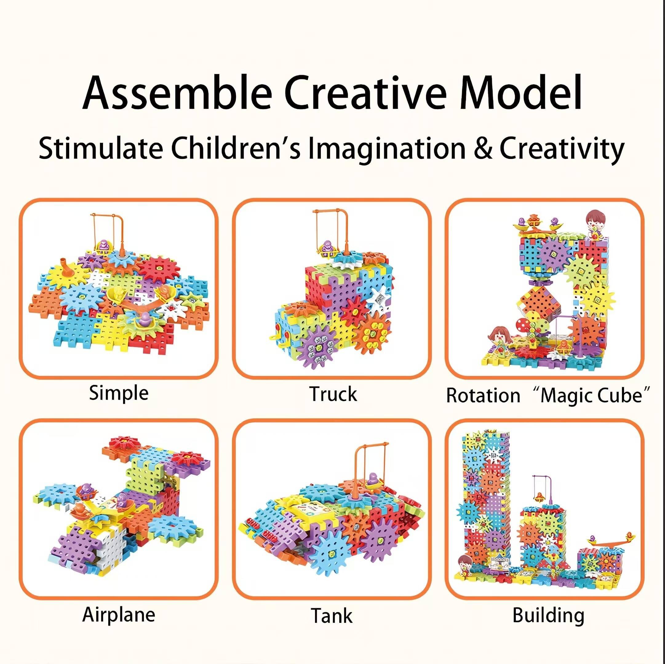 Leash Valley Montessori Electric Gear Building Blocks Toys Tool Set 234 ...