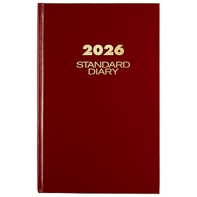 AT A GLANCE 2026 Hardcover Diary, 7.75" x 12", Ruled Red SD376-13-26 ...
