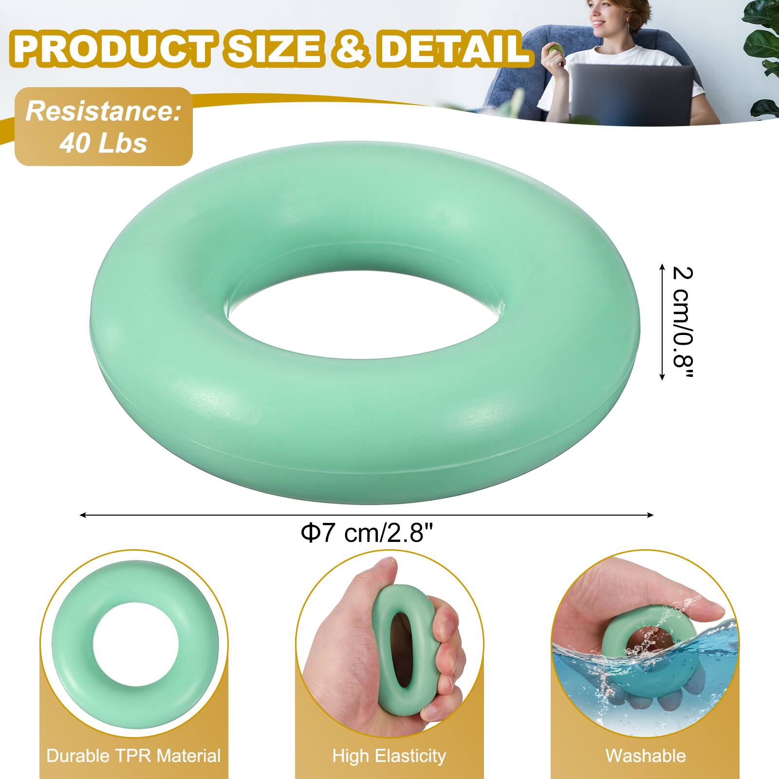 Unique Bargains Grip Strength Trainer Rings, Portable Hand Grip ...