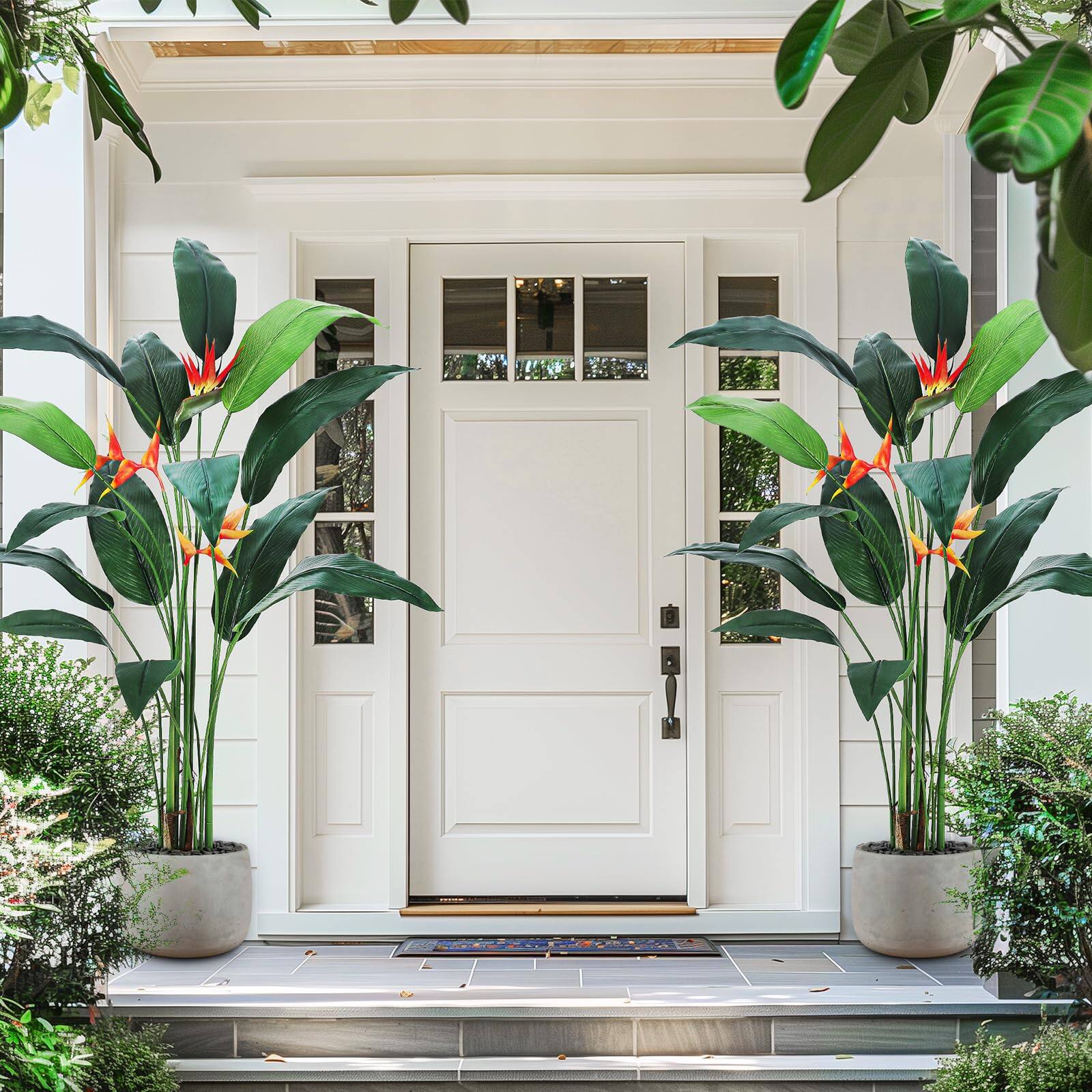 Homhougo 2 pcs Artificial Bird of Paradise Plant 6FT(72in) Fake Palm ...