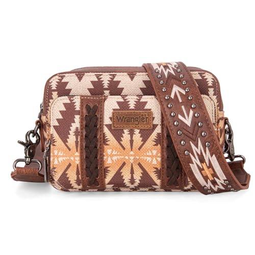 DORLUKFU Wrangler Crossbody Bag for Women Boho Aztec Small Multi Pocket ...