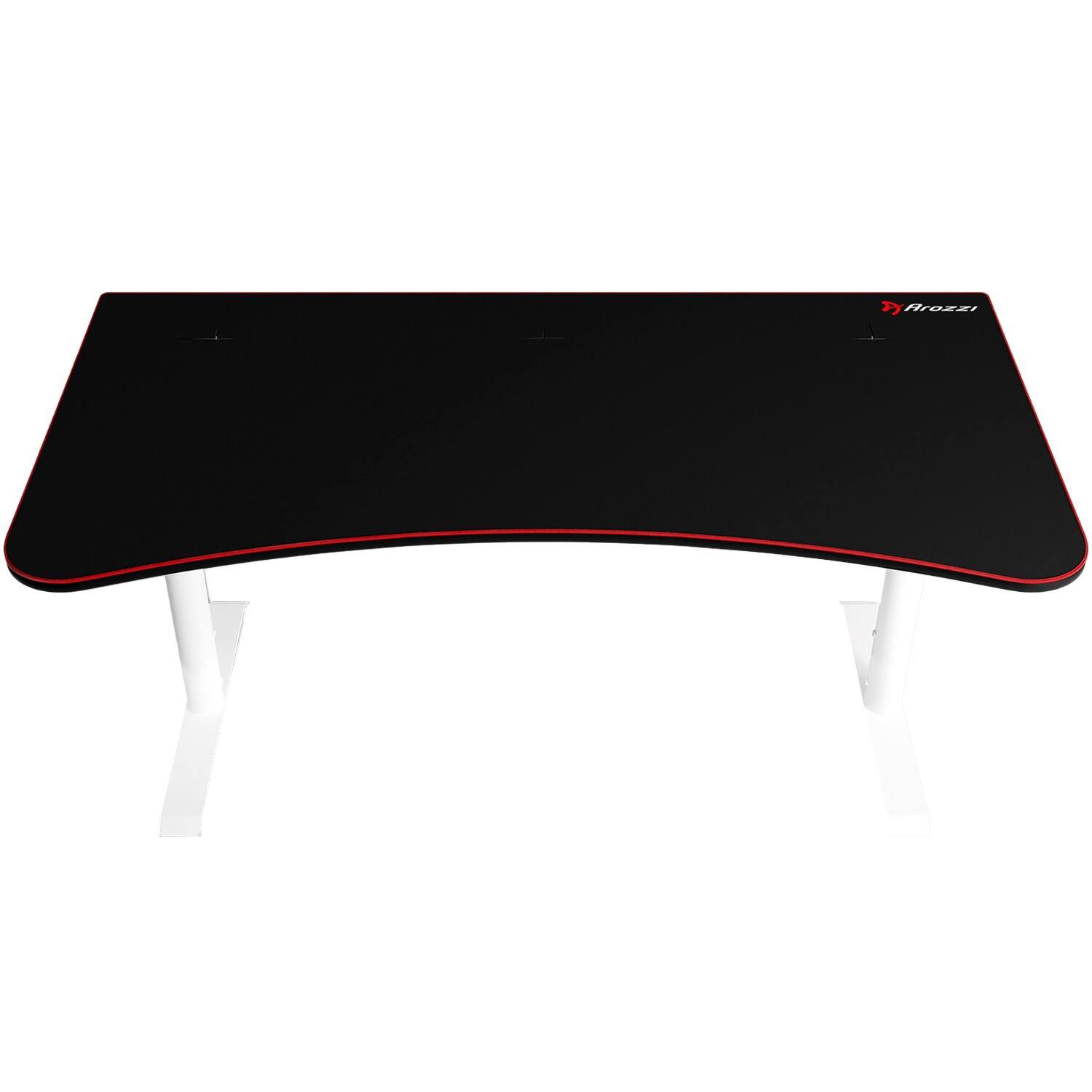 Arozzi Arena Ultrawide Curved Gaming Desk White with Black/Red Accents ...
