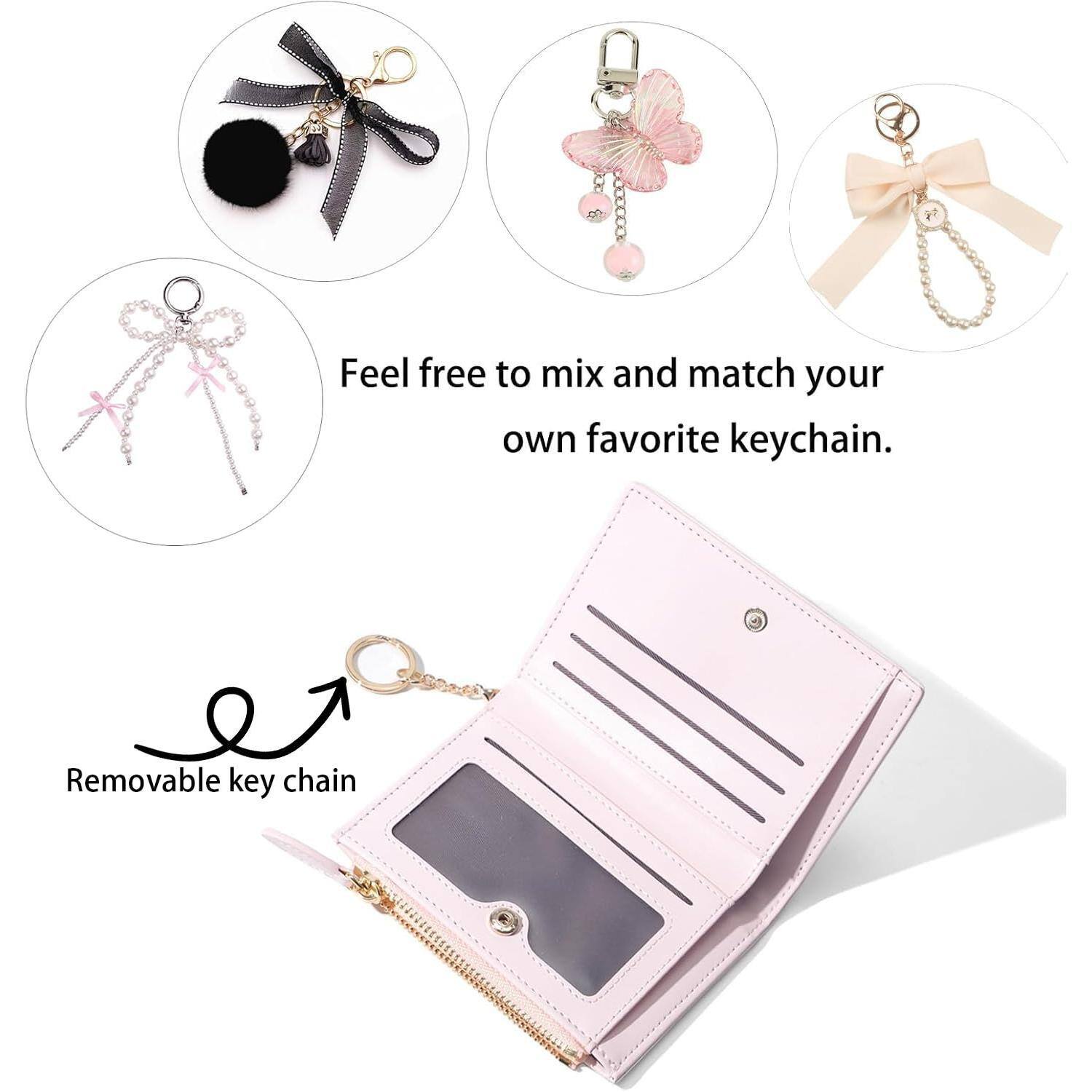 Jadie Link Fashion Wallets Cute Small Bow Wallet Aesthetic Card Holder ...