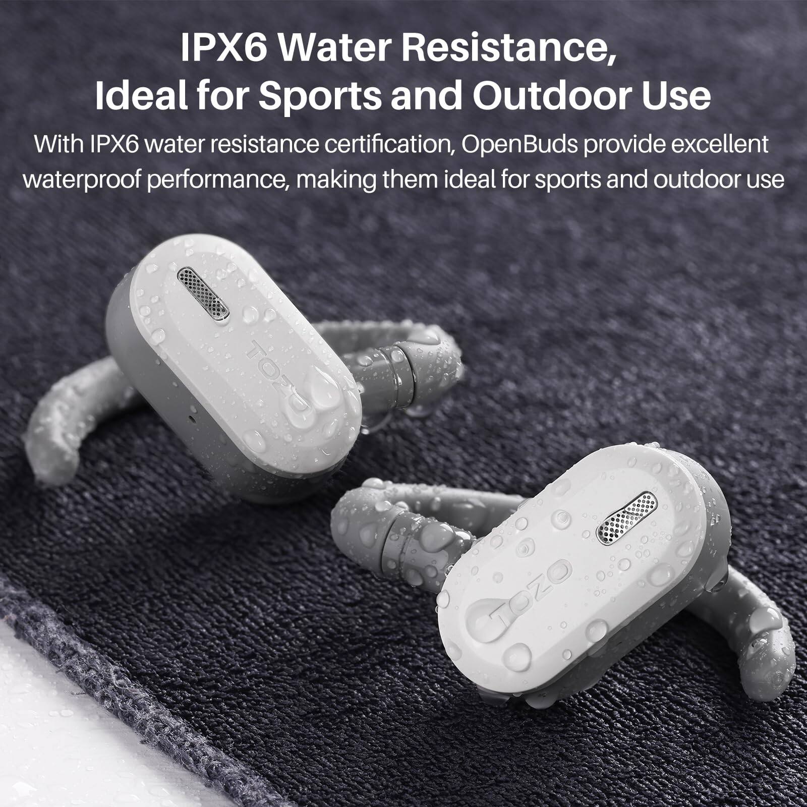 TOZO O2 Open Ear Wireless Headphones, Lightweight, Bluetooth 5.3, Multi Angle Adjustment, Dual ...