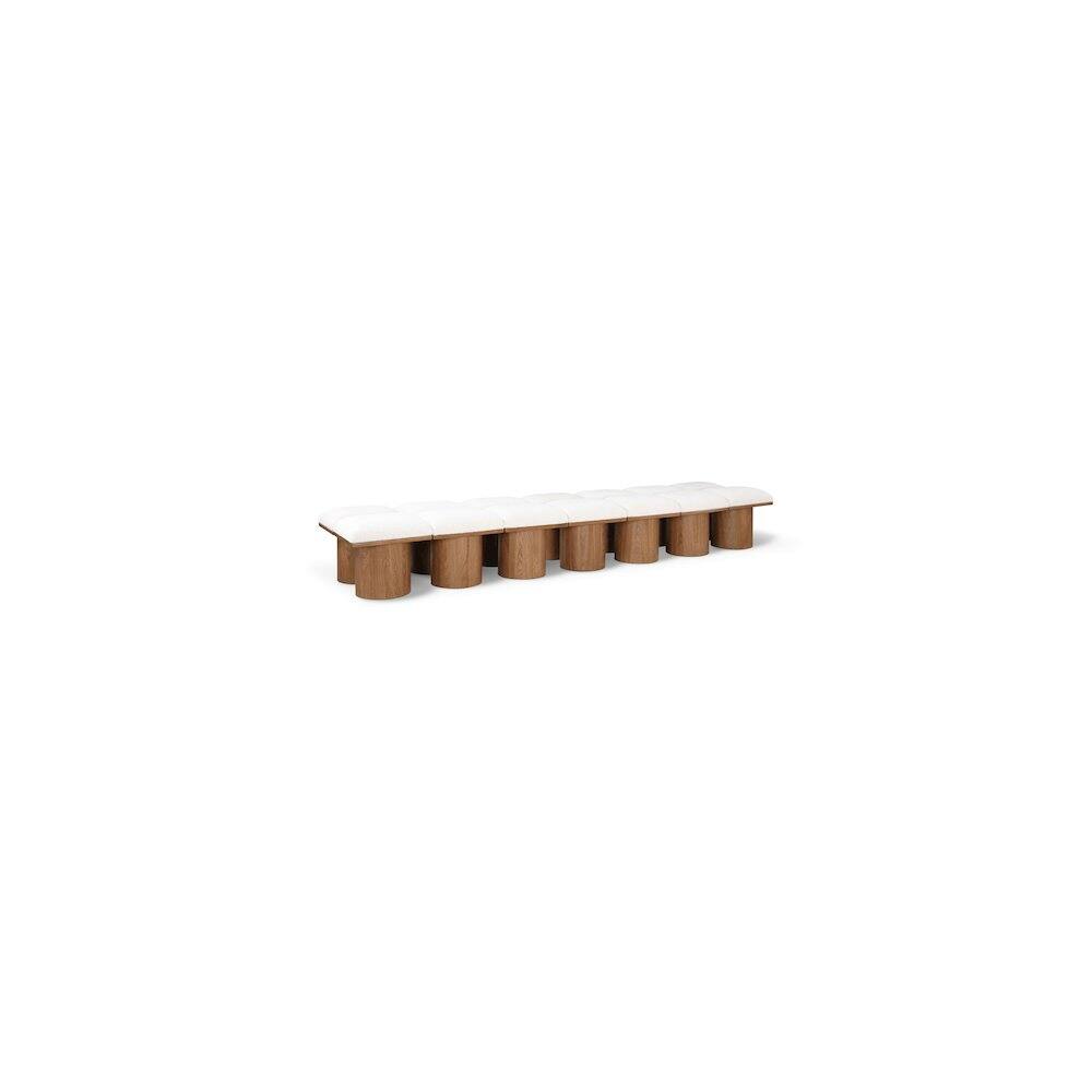 Meridian Furniture Pavilion Bench Cream Boucle Fabric 467Cream-14C ...