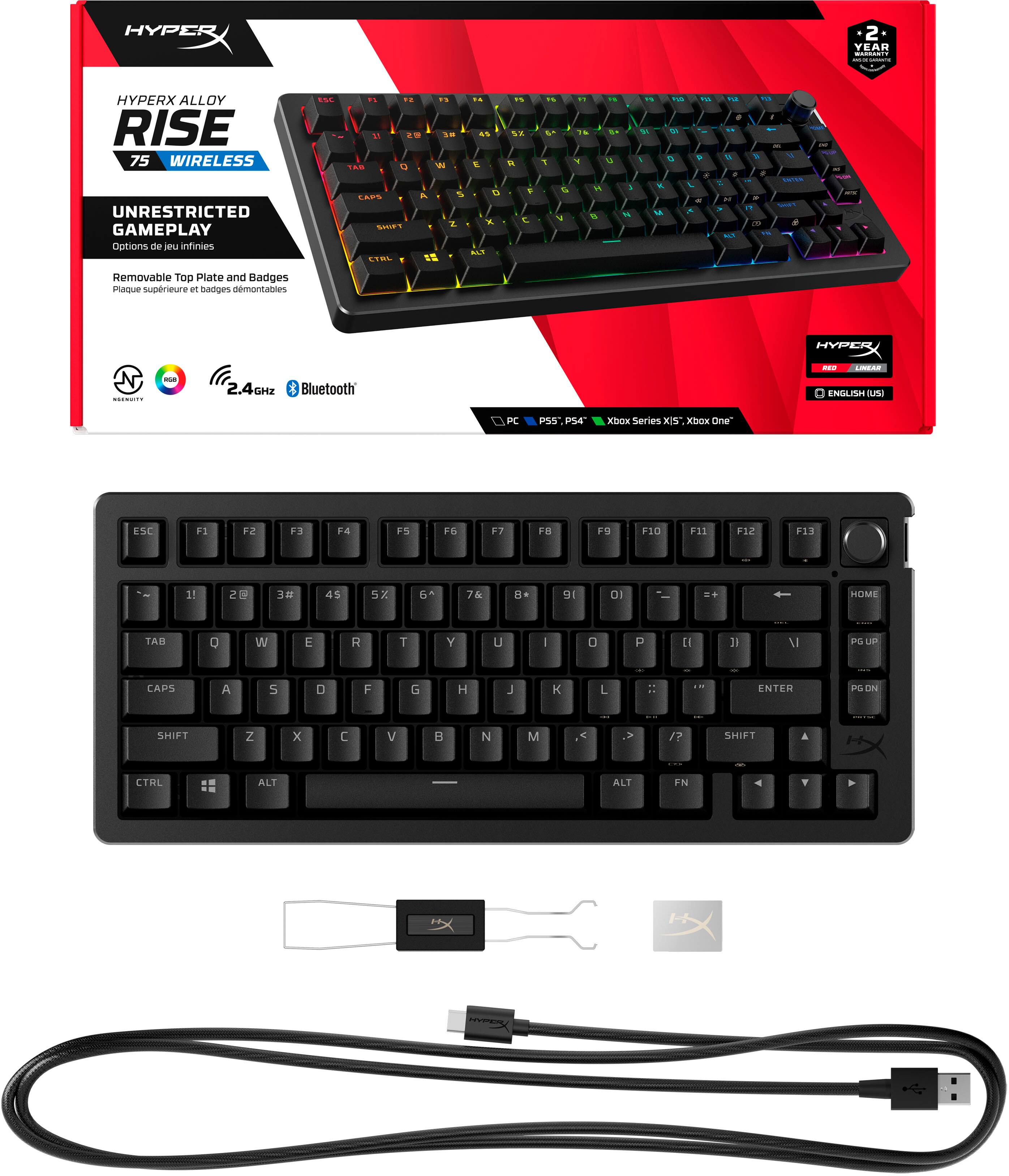 HyperX Alloy Rise 75 Wireless Mechanical Gaming Keyboard with RGB ...