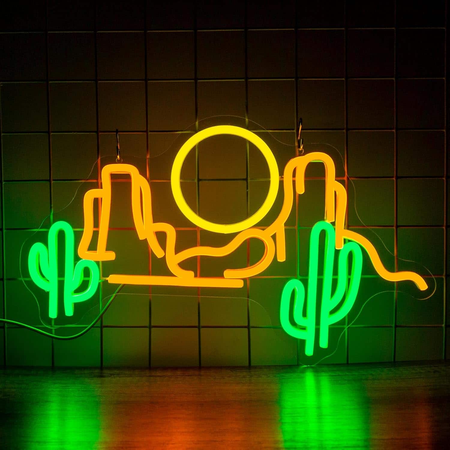 CACTUS Auledio - Mountain Neon Sign, Sunset Neon Signs for Wall Decor ...