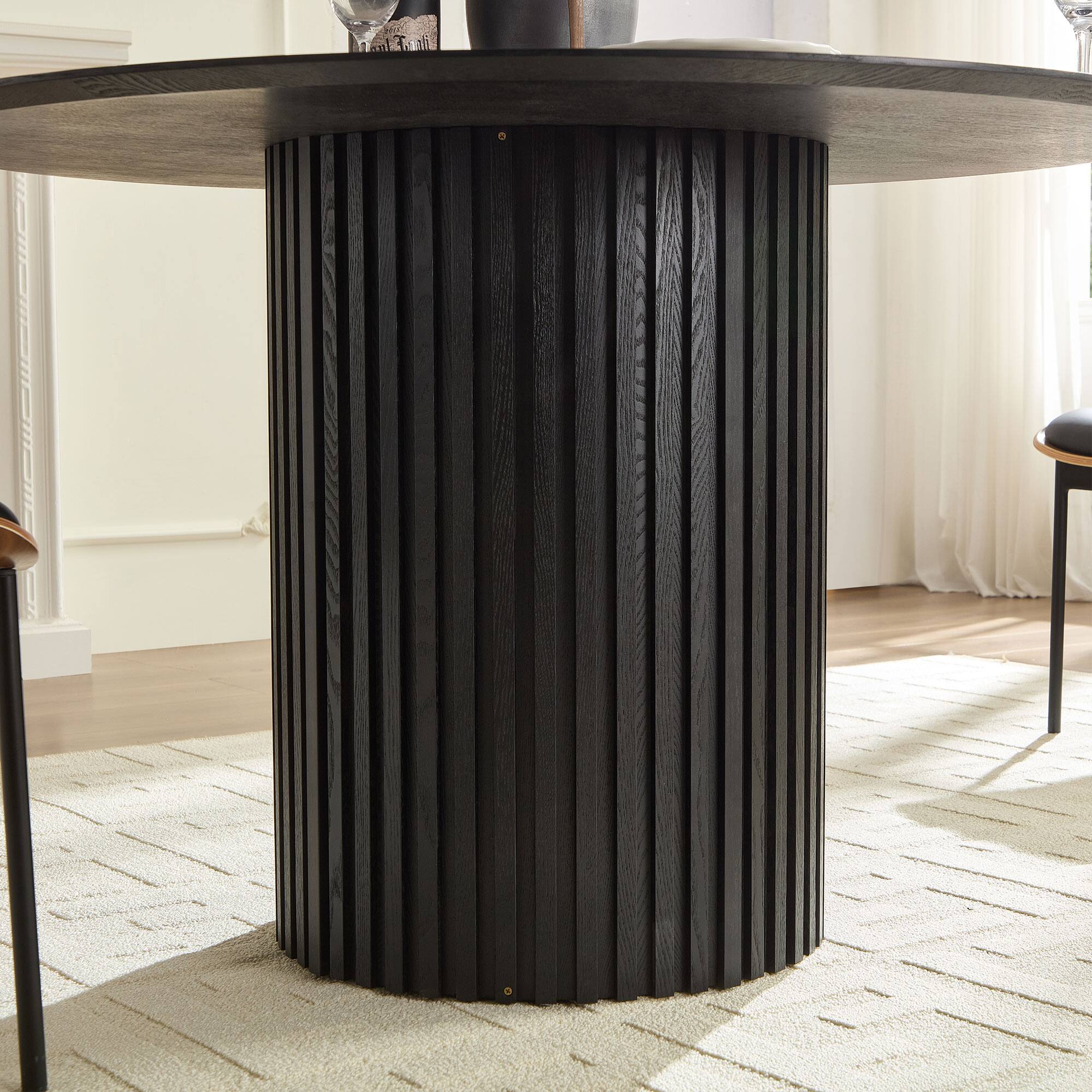 TinyHomie 4645 Inch Round MDF Dining Table Mid Century Modern Black SF ...