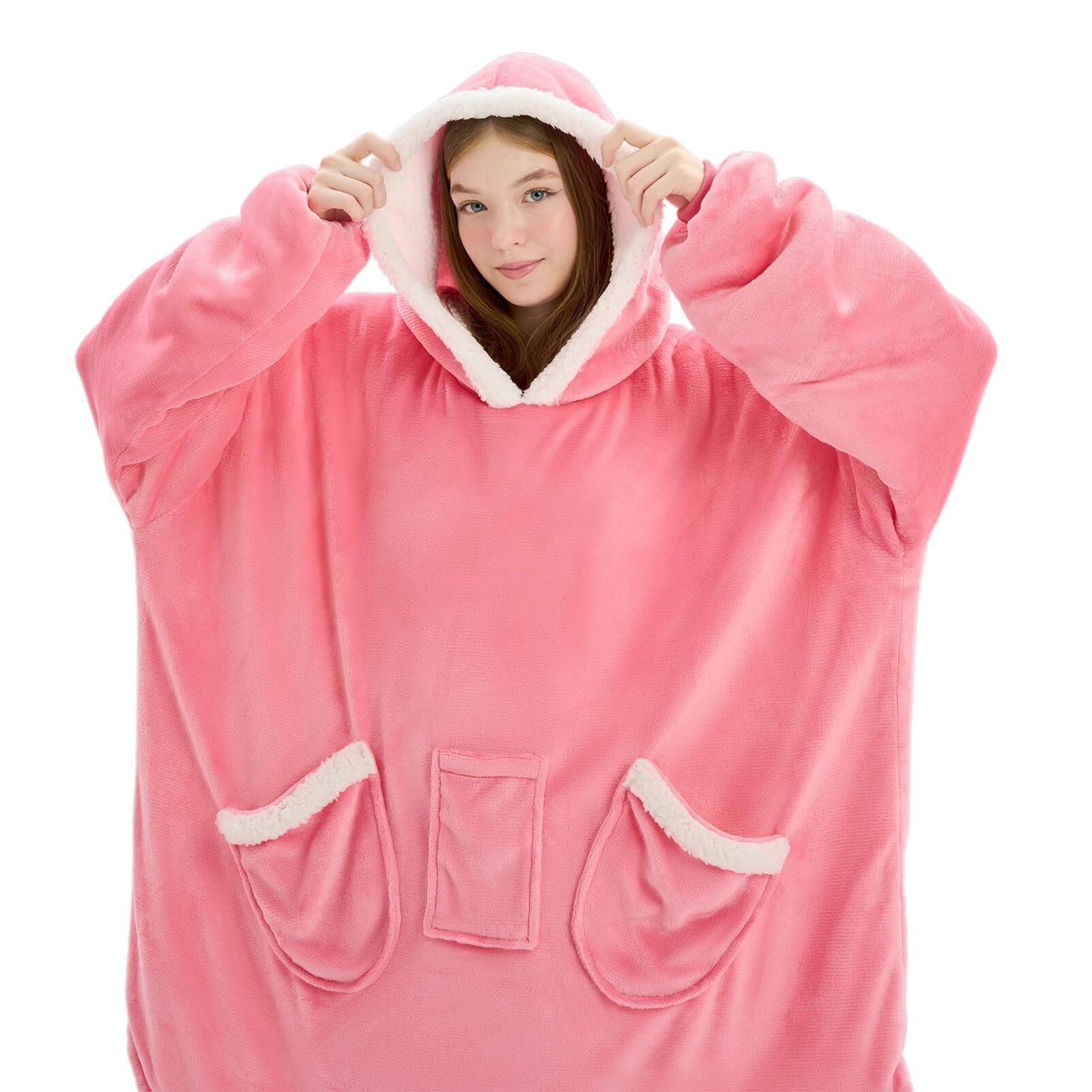 NICHOLAS KLEIN Oversized Wearable Blanket Hoodie For Adults: Sherpa ...