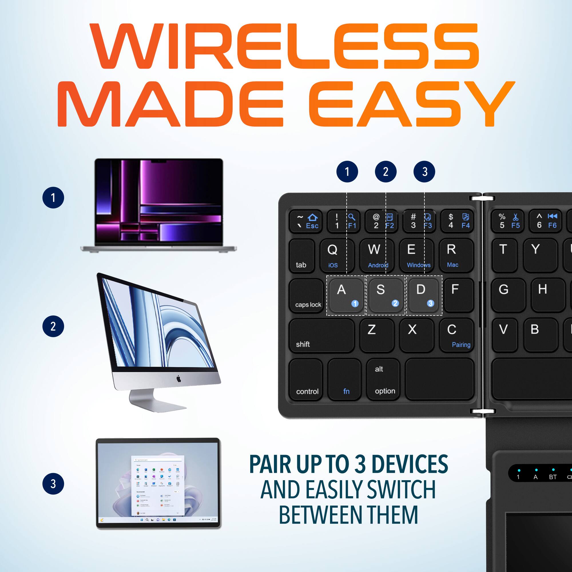 Delton F92 Wireless Keyboard with Large Touchpad (DKBF92) Black F92 - Best Buy