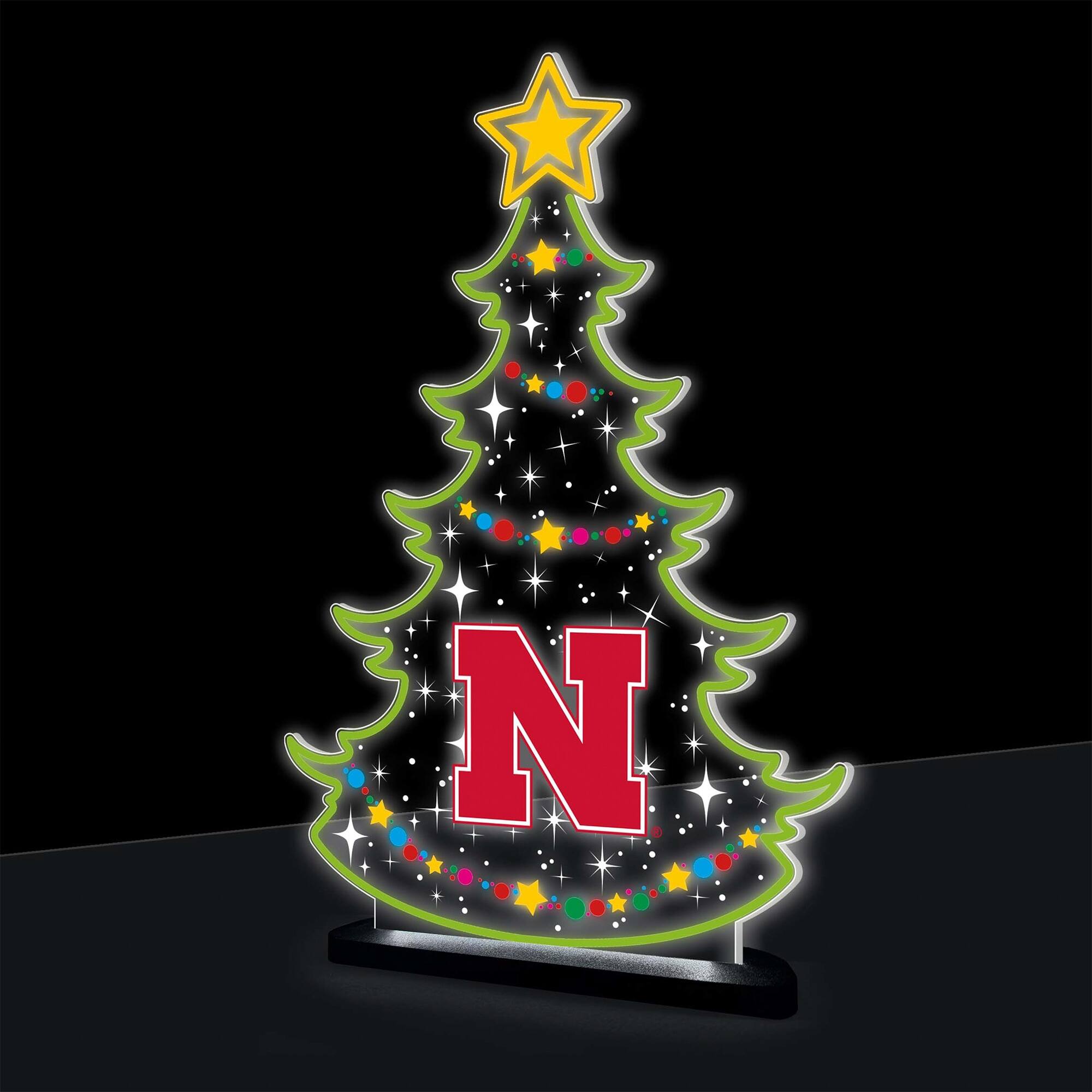 Evergreen Enterprises Nebraska Huskers 10" LED Tabletop Christmas Tree ...