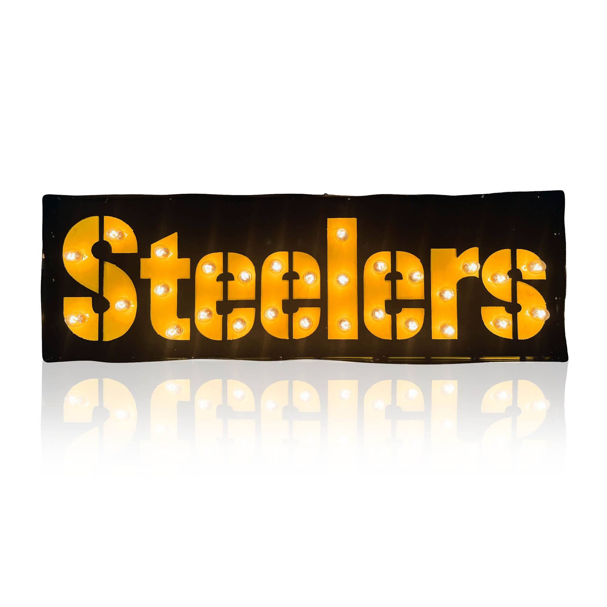 Imperial Pittsburgh Steelers 25" x 9" Lighted Recycled Metal Street ...