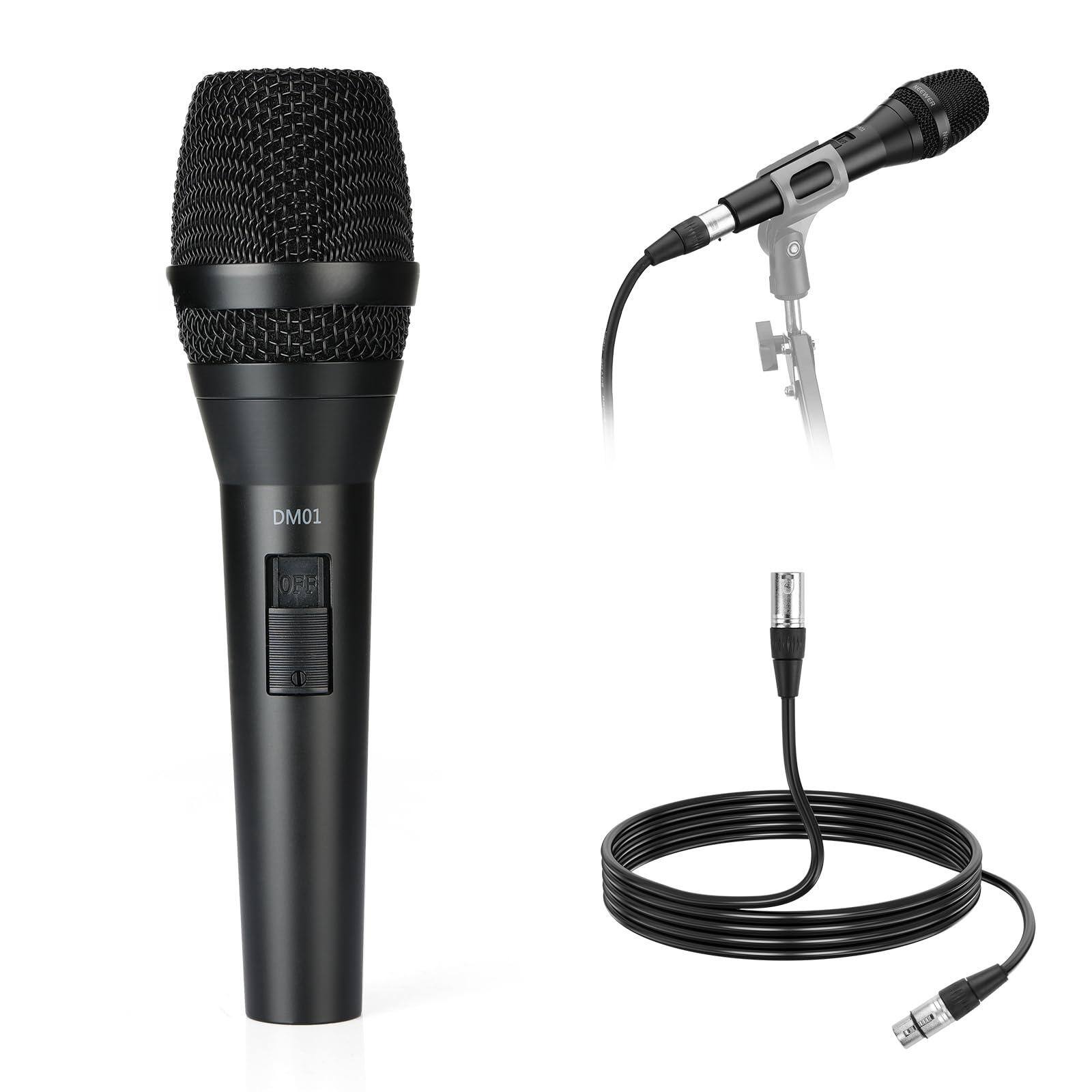 Dazzling Pops Dm01 Cardioid Dynamic Microphone With Xlr Cable For ...