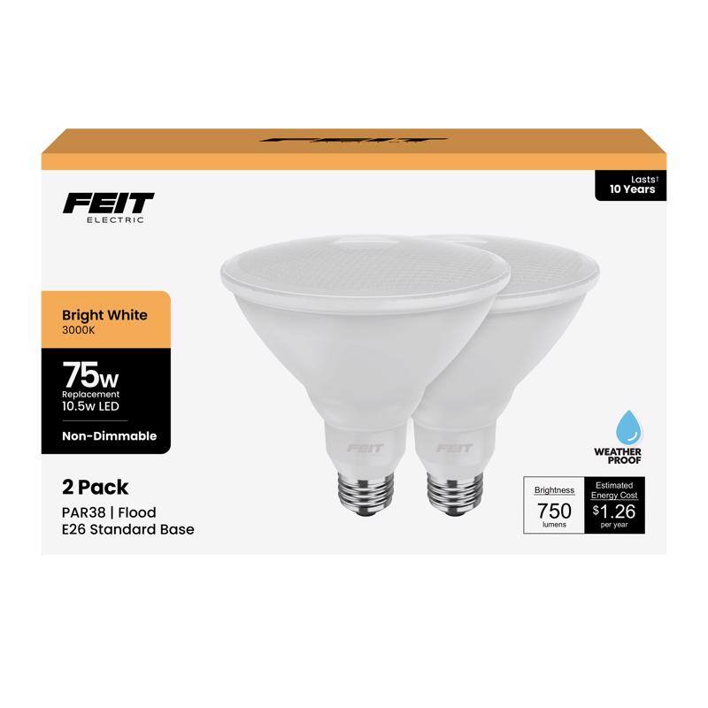 FEIT ELECTRIC PAR38 E26 (Medium) LED Bulb Warm White 75 Watt ...