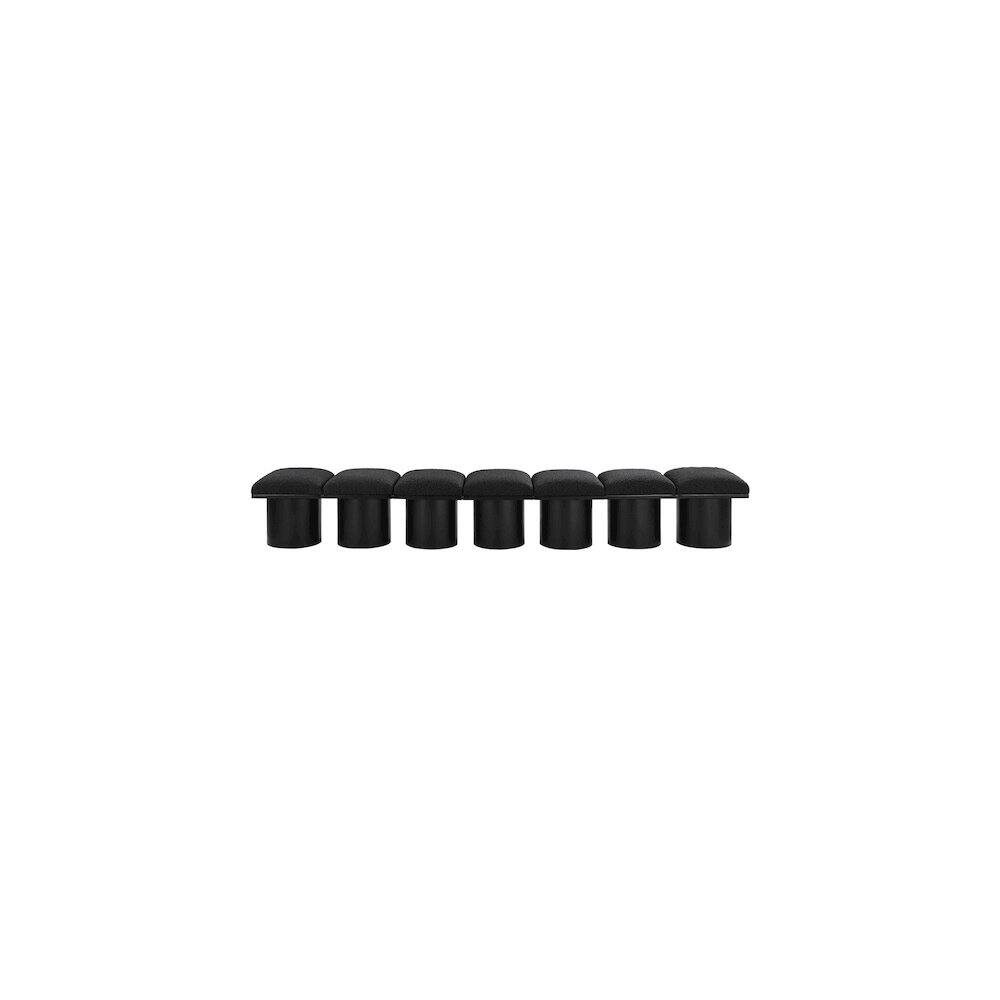 Meridian Furniture Pavilion Bench Black Boucle Fabric 466Black-7B ...