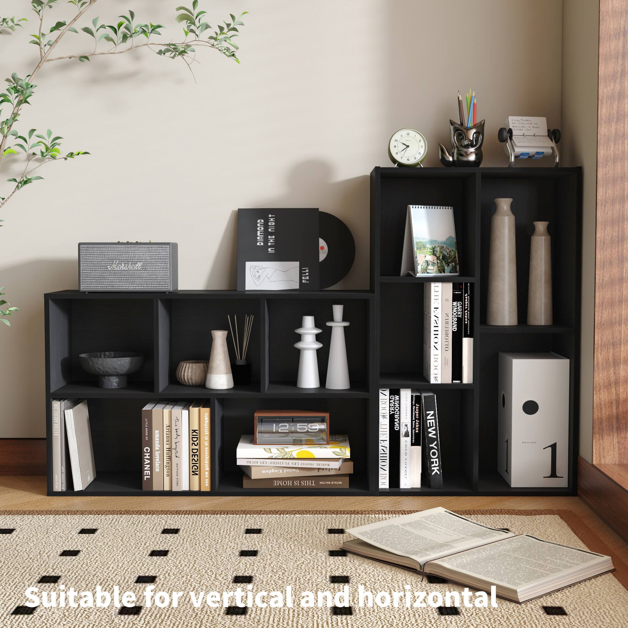 HOMLUX 5 Cube 31.5" Wooden Reversible Open Bookcase for Office, Living ...