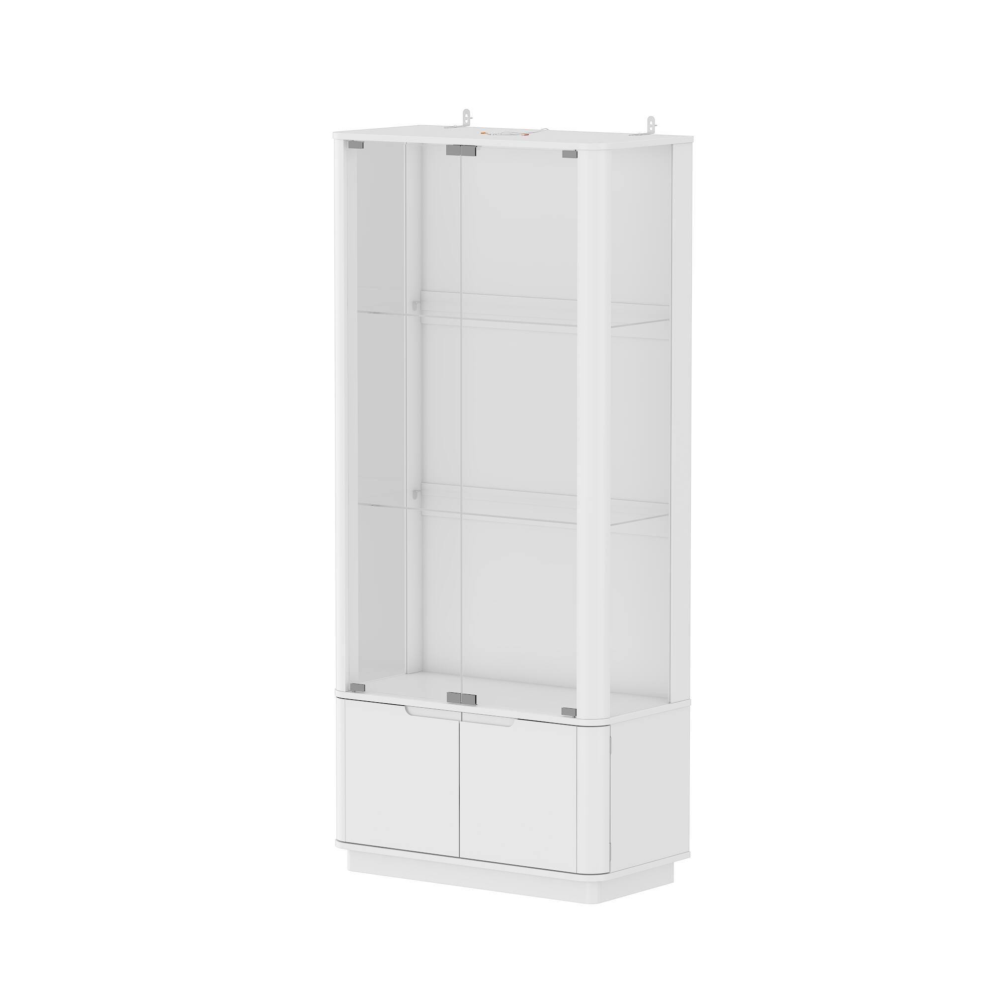 Famapy Tempered Glass Display Cabinet: LED Lit Showcase + Hidden ...