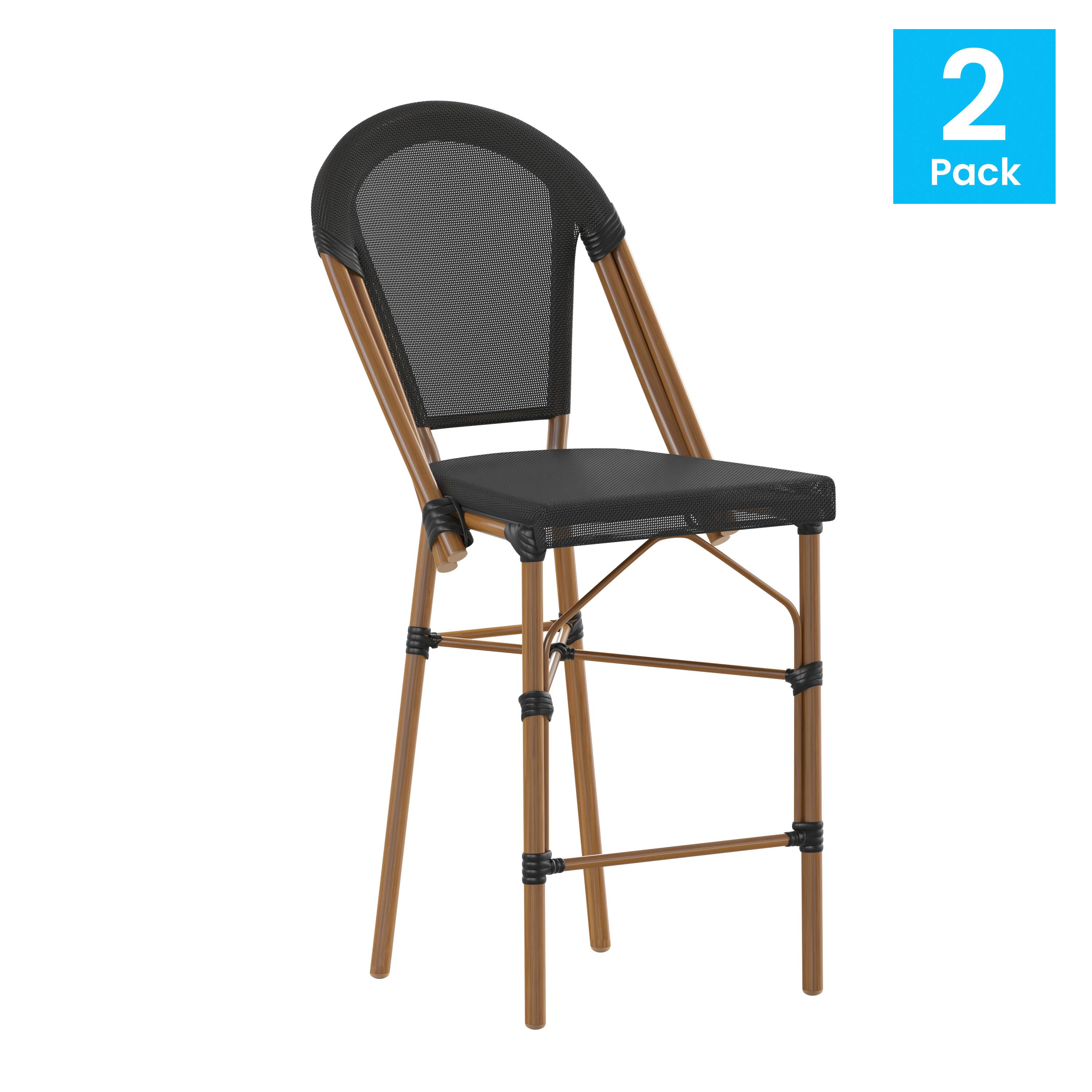 Emma + Oliver Massalia Indoor/Outdoor Bistro Style Counter Stools with ...