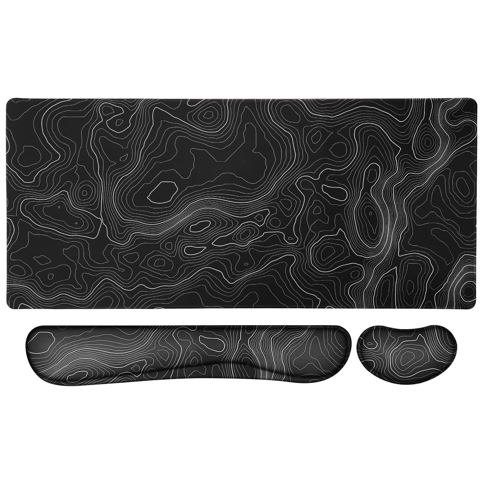 Comfort Essence Topographic Mouse Pad Set Large Gaming Mat With Non ...