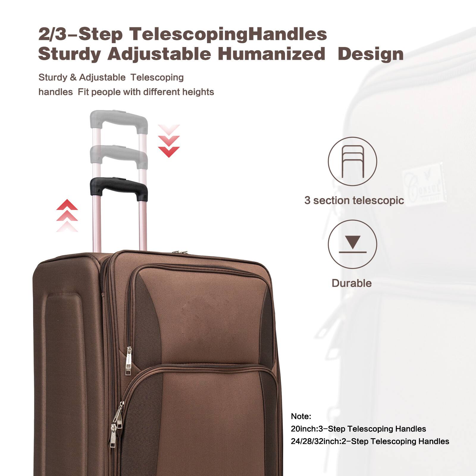 Ecooso Luggage Set 4 Piece, Softside Expandable Suitcase Set ...