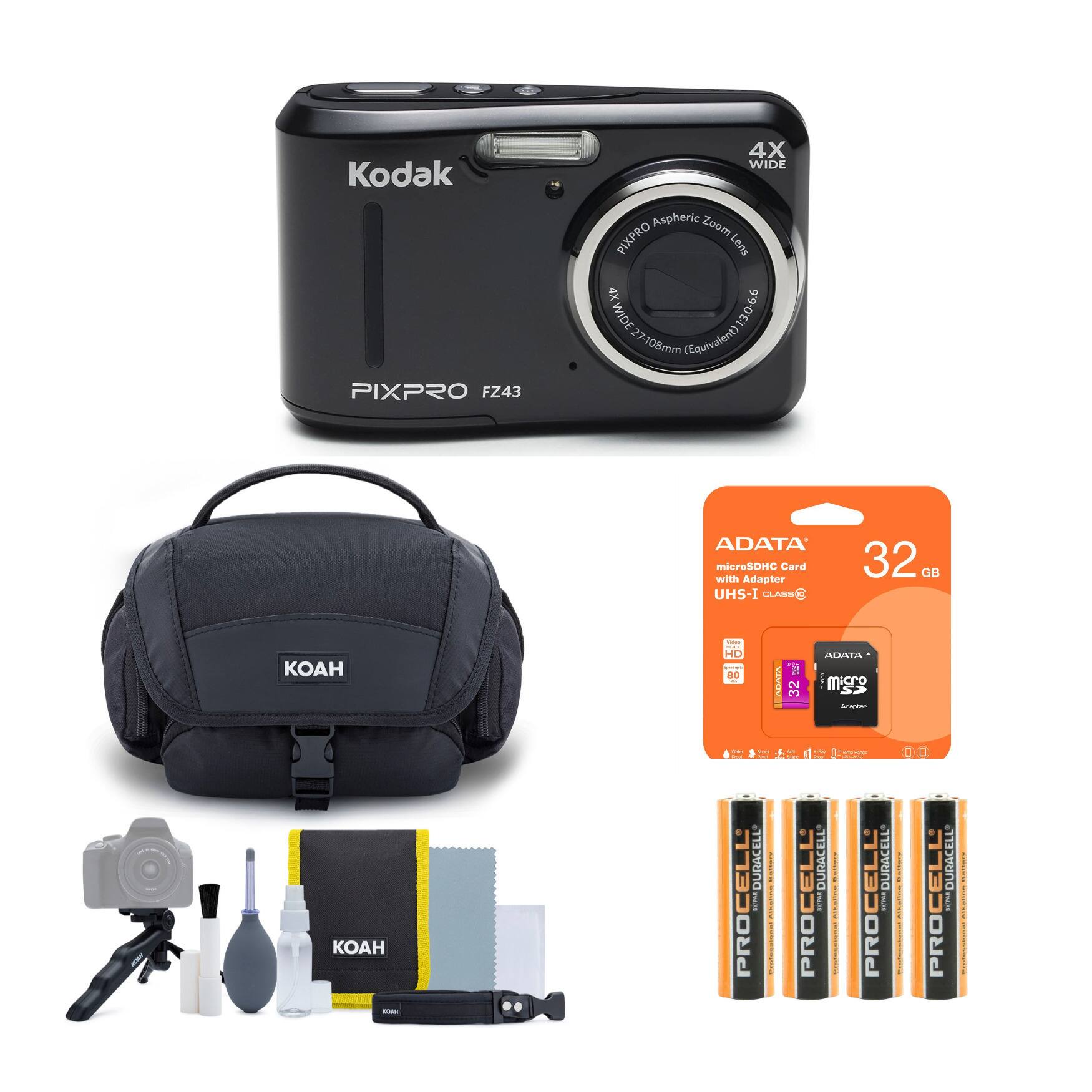 Kodak PIXPRO FZ43 Friendly Zoom Digital Camera Bundle Black FZ43BK-KT1 - Best Buy
