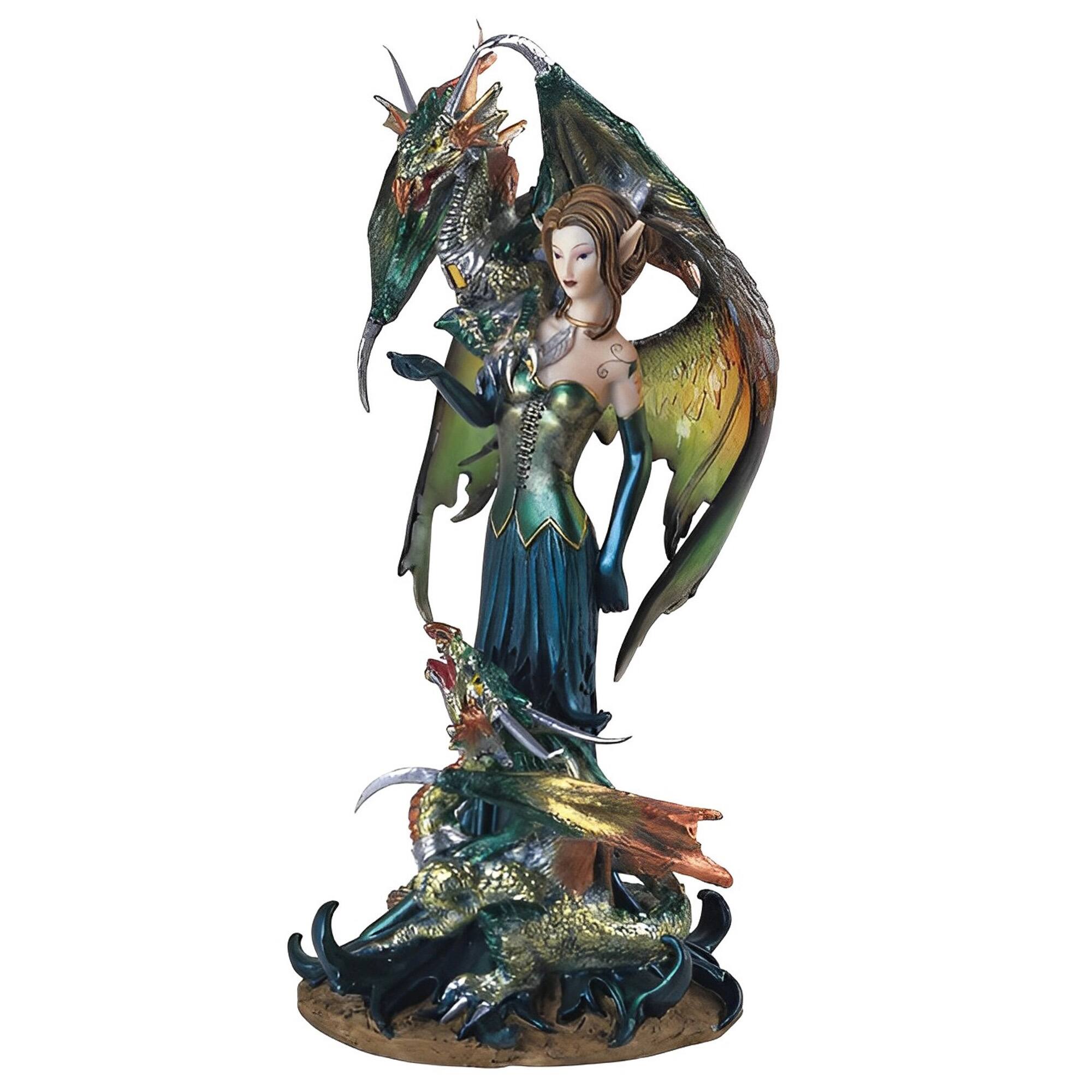 FC Design 9.5"H Fairy Clear Wings and Two Dragons Figurine Office Desk ...