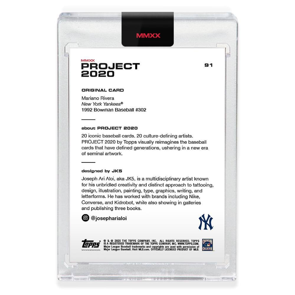 Topps PROJECT 2020 Card 91 1992 Mariano Rivera by JK5 Black ARTBB ...