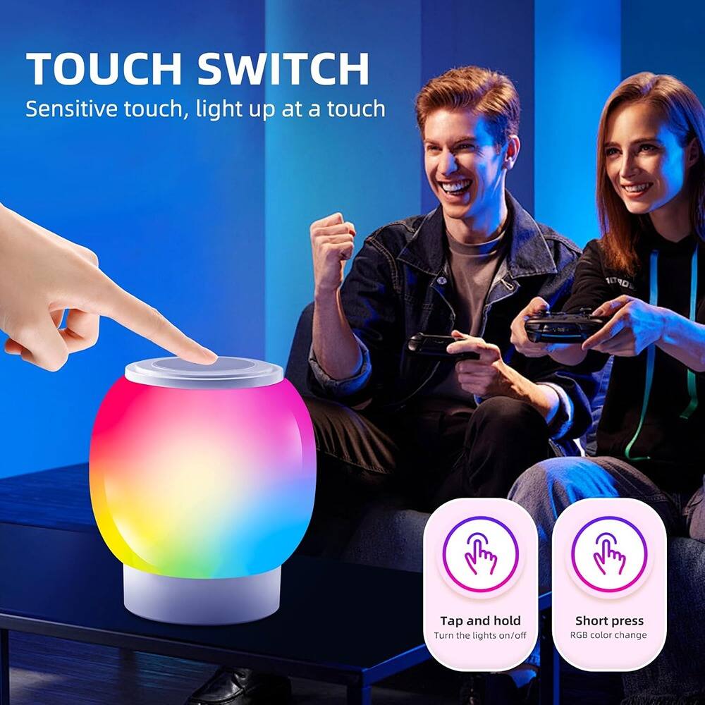 PARKER SLATER Ambient Night Light, Touch Lamp with Stepless Dimming ...