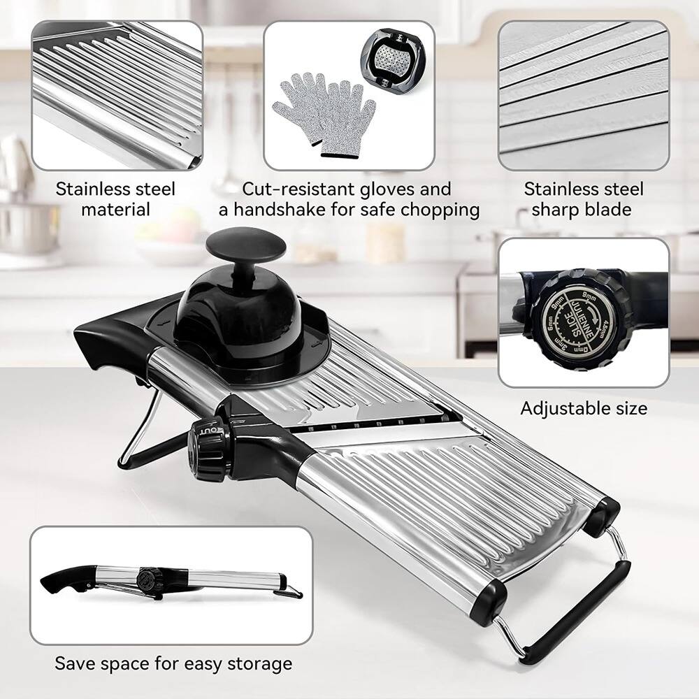 PARKER SLATER Adjustable Mandoline Slicer for Vegetables and Fruits ...
