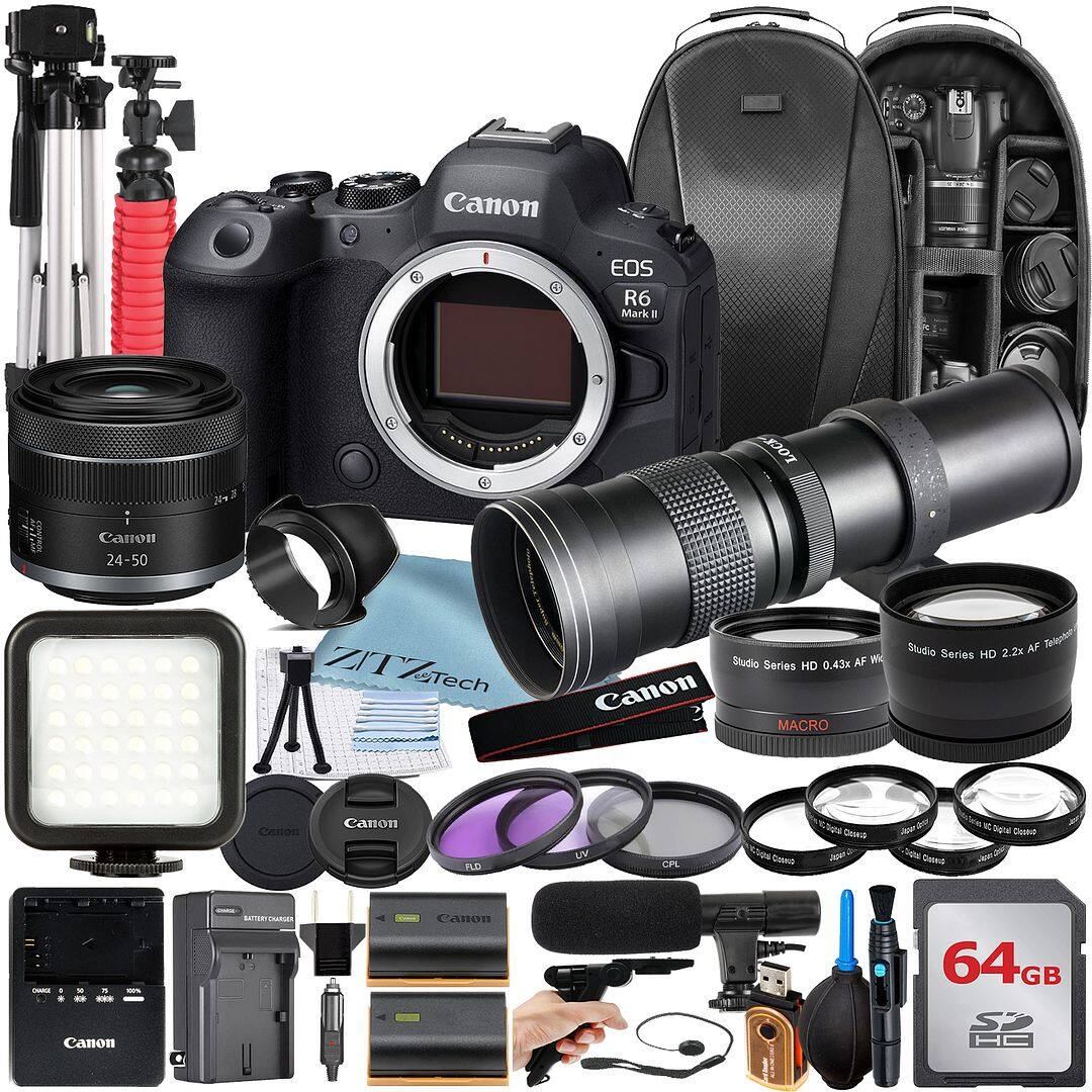 Canon EOS R6 Mark II Mirrorless Camera with 24 50 Lens + 64GB Card ...