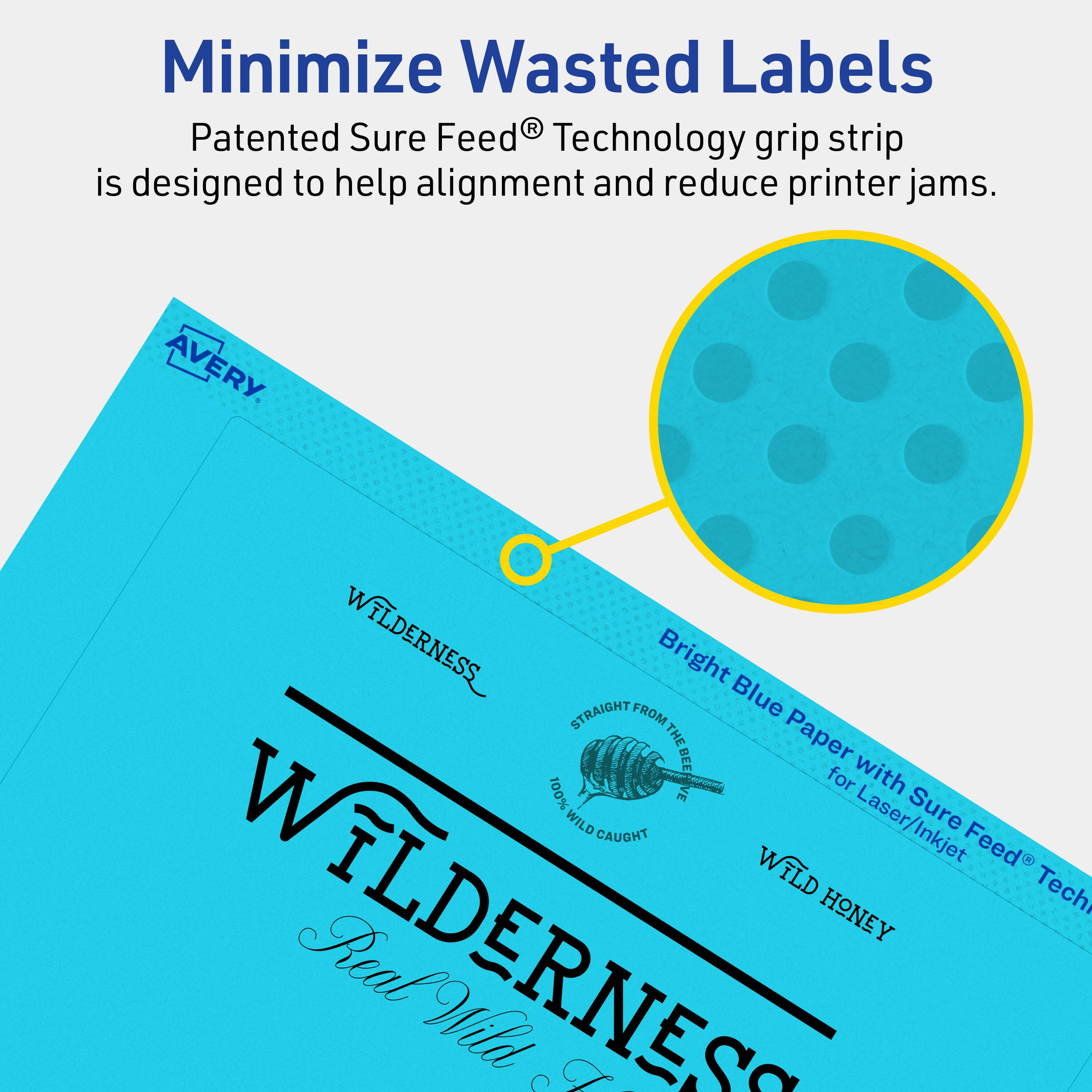 Avery Printable Rectangle Labels, Bright 5" x 7", 20ct Blue 94258-BBP10 ...