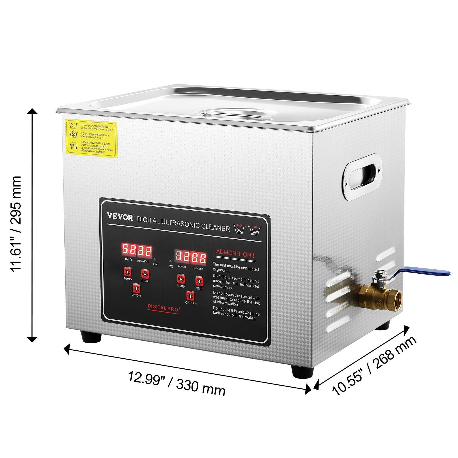 VEVOR Ultrasonic Cleaner with Digital Timer & Heater, Professional Ultra Sonic Jewelry Cleaner ...