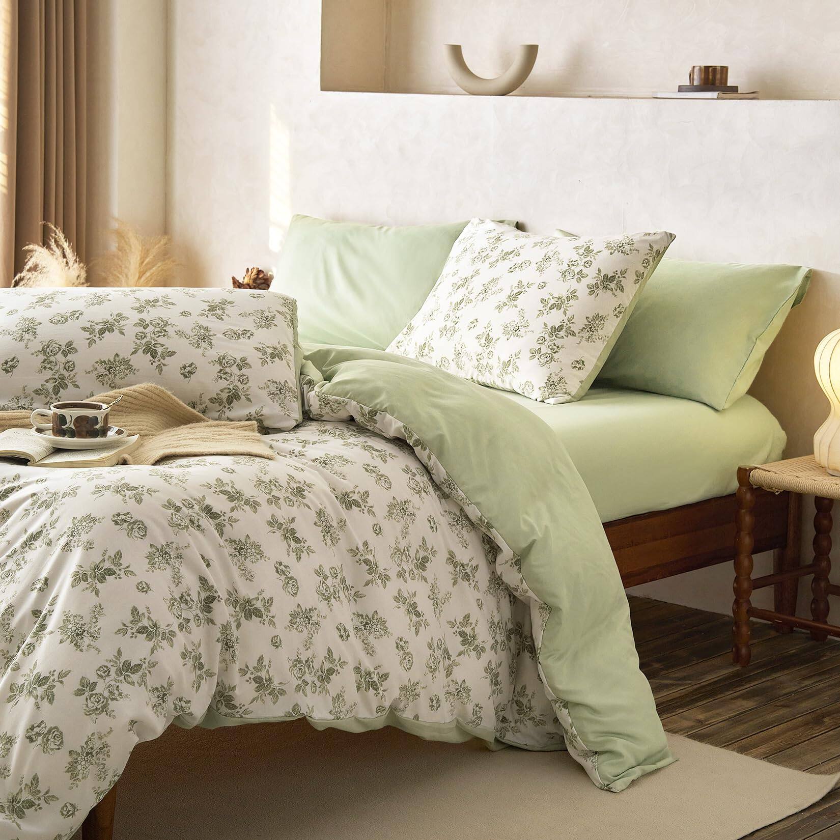 Earthley Blooms Cottagecore Comforter Set Floral Vintage Flower Shabby ...