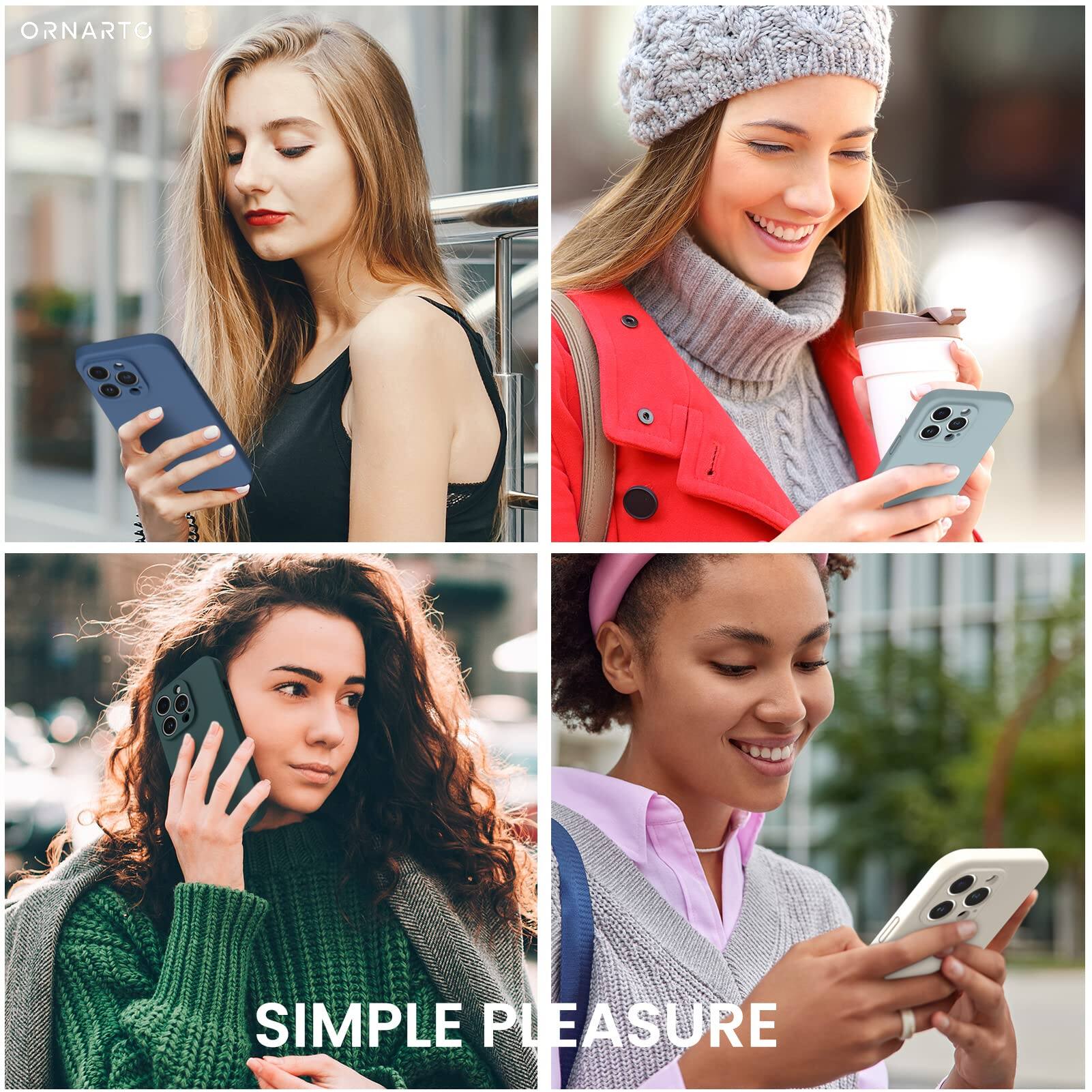 Ornarto Compatible with iPhone 14 Pro Case, Liquid Silicone Protective ...