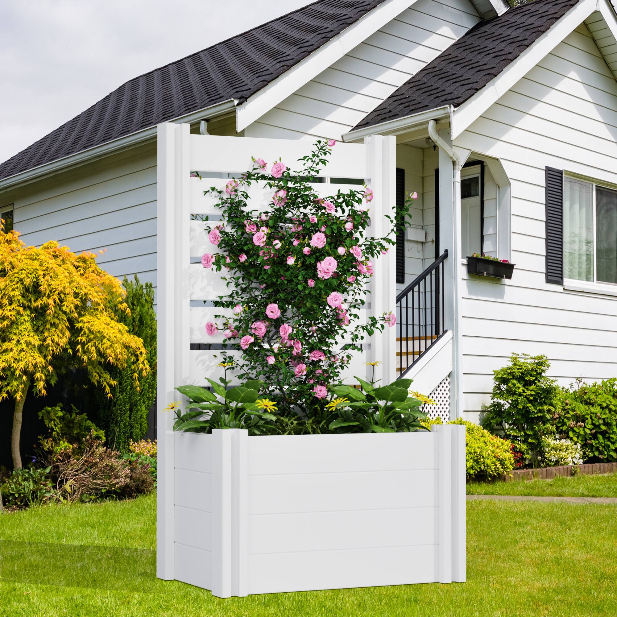 PexFix 47 in. x 23.6 in. Rectangle Vinyl PVC Planter Box Raised Garden ...