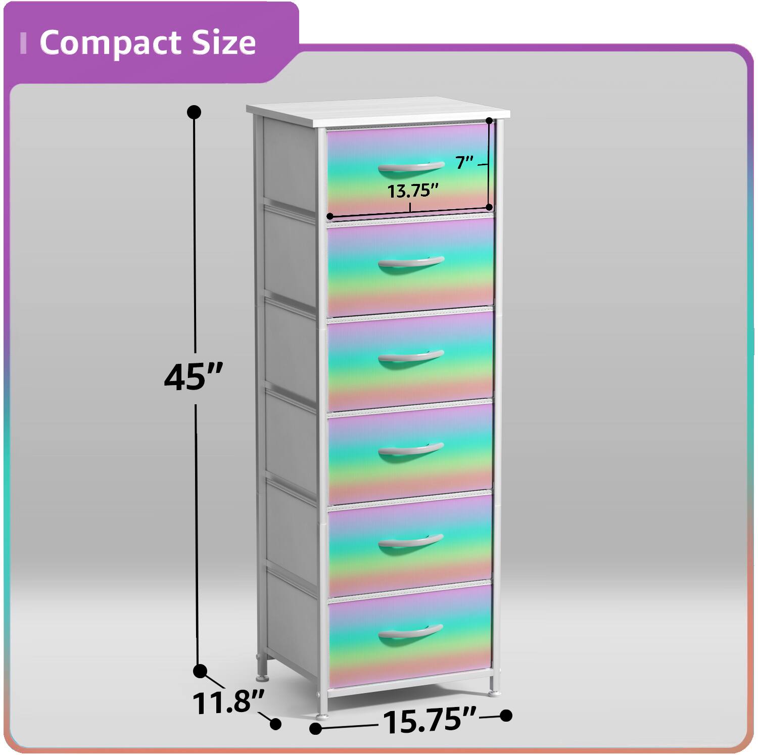 Sorbus Fabric Dresser for Kids Bedroom Chest of 6 Drawers, Tall Storage ...