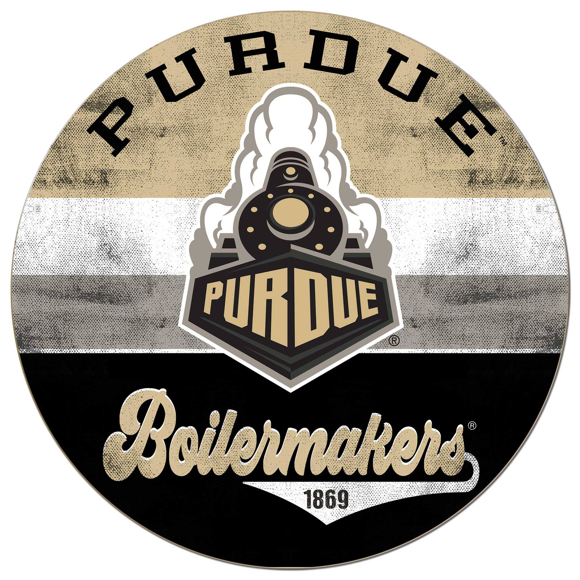 Jardine Purdue Boilermakers 20'' x 20'' Retro Logo Circle Sign Black ...