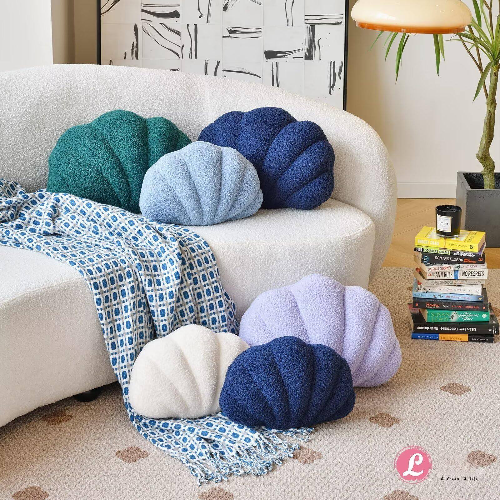 NICHOLAS KLEIN Seashell Throw Pillows Shell Shaped Soft Home Decorative ...