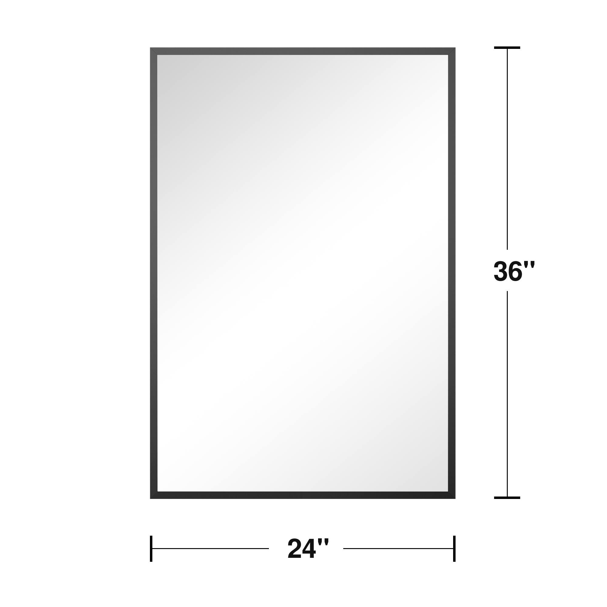 Lirago 36" x 24" 2PC Rectangle Hanging Bathroom Mirror with Scratch Resistant Aluminum Alloy ...