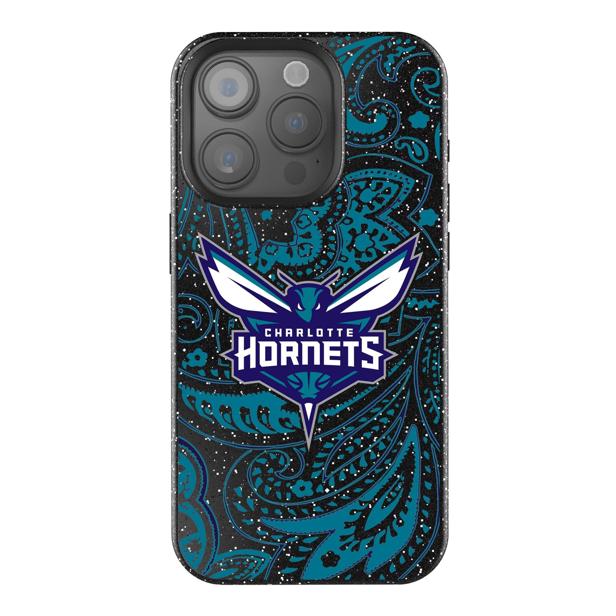 Keyscaper NBA Charlotte Hornets Paisley Bling iPhone Case 16 Pro Black ...