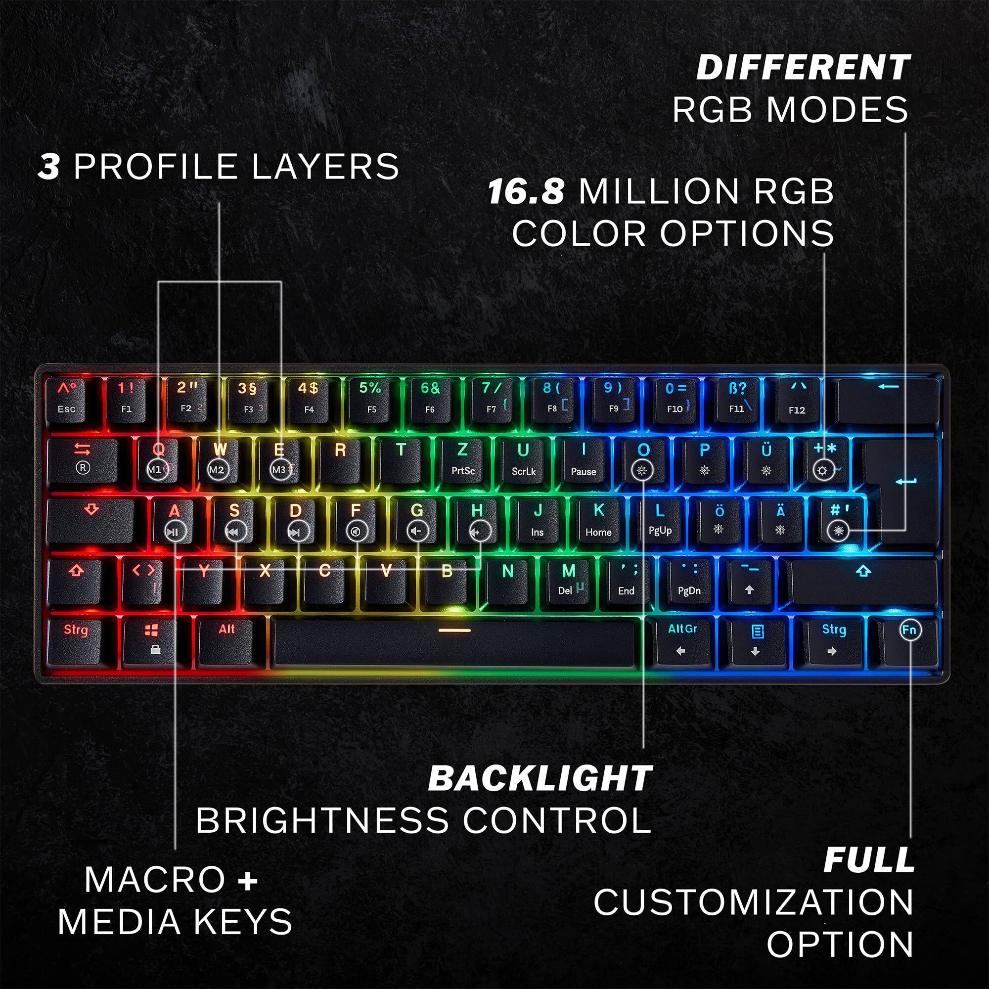 Cozy Serene Gk61 Mechanical 61 Keys Multi Color Rgb Illuminated Led ...