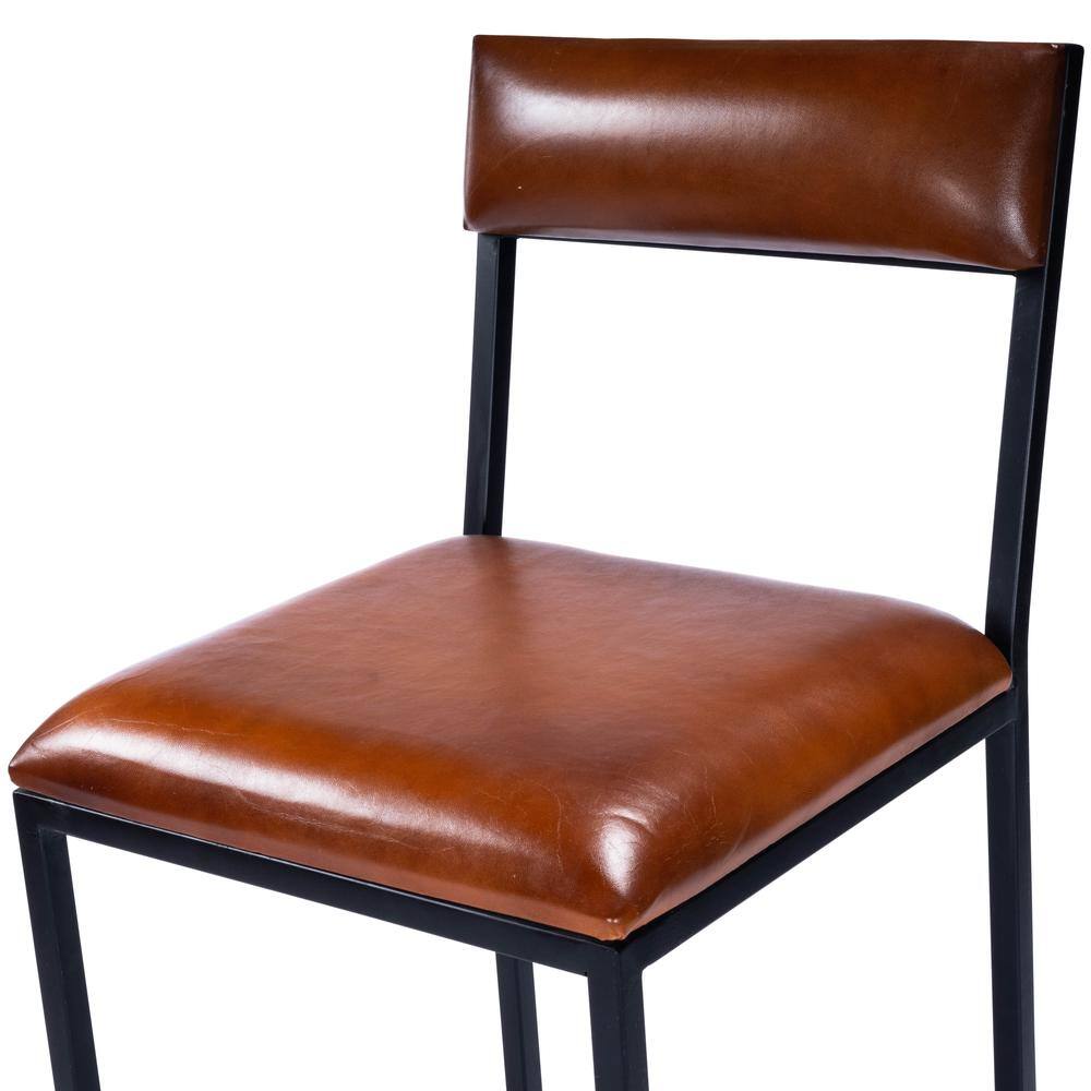 Butler Specialty Lazarus Leather & Metal 27" Counter Stool Medium Brown ...