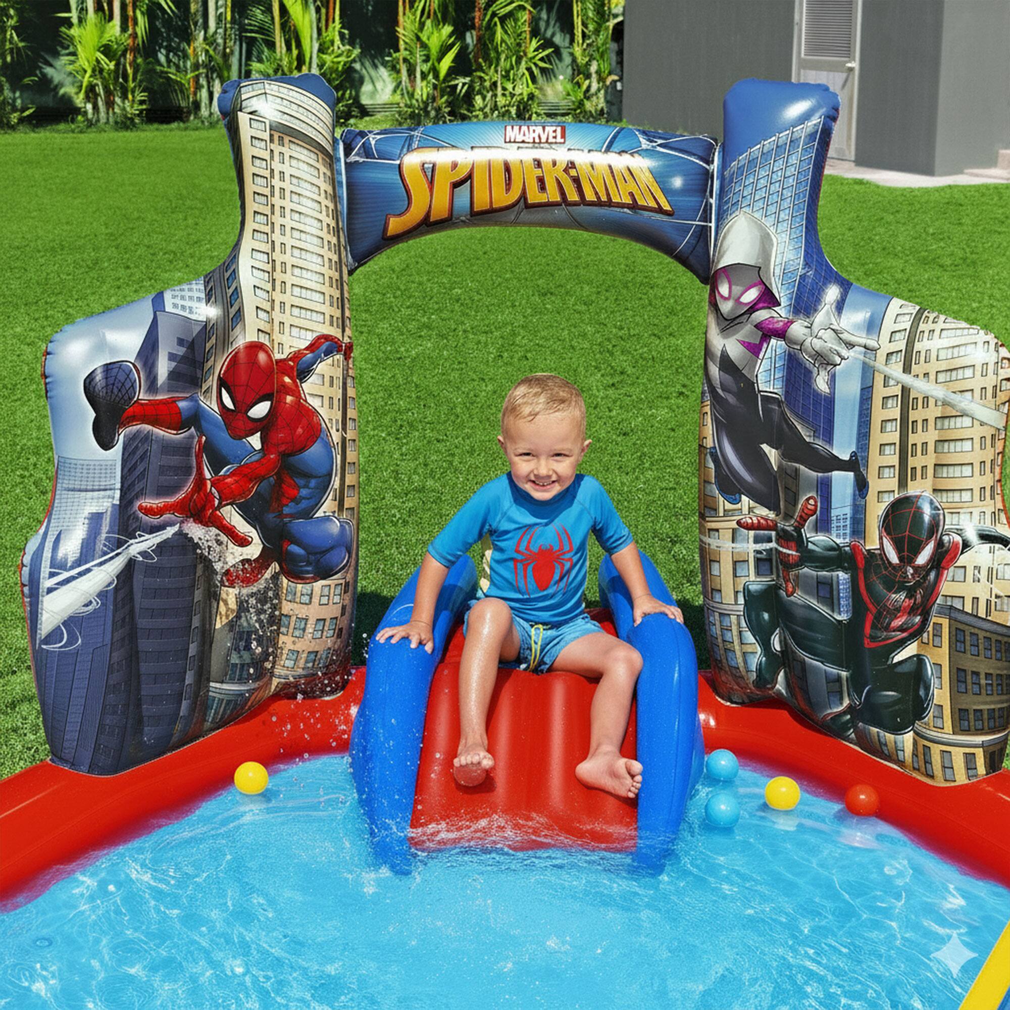 Bestway Marvel Spider Man Inflatable Kids Outdoor Water Play Center and ...