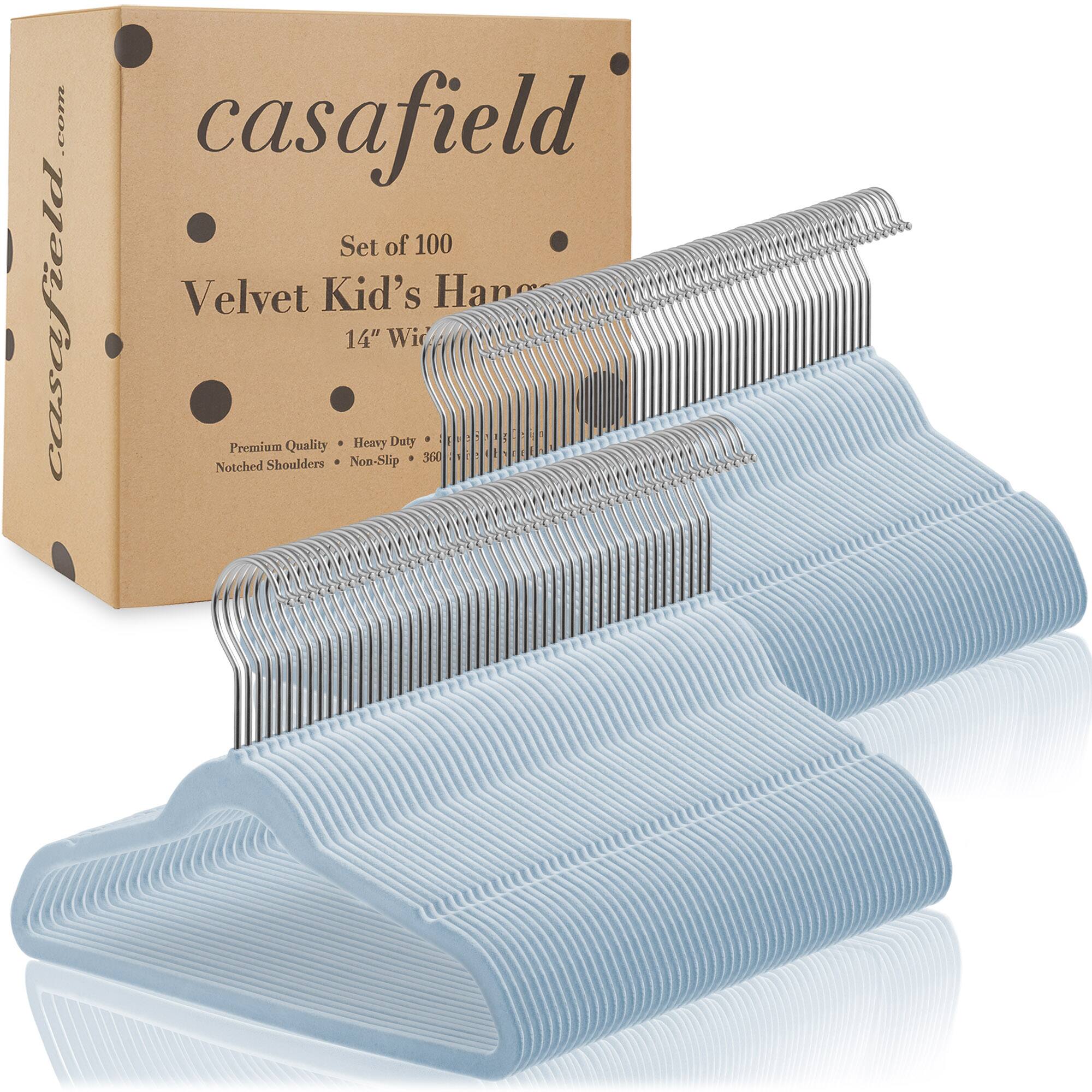 Casafield 100 Velvet 14 in Kid's Hangers Light Blue HG-CV_1C-LTBLU ...